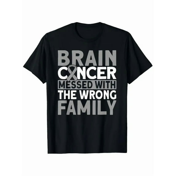 Brain Cancer Awareness Ribbon Support Graphic for Family Unisex T-Shirt ...