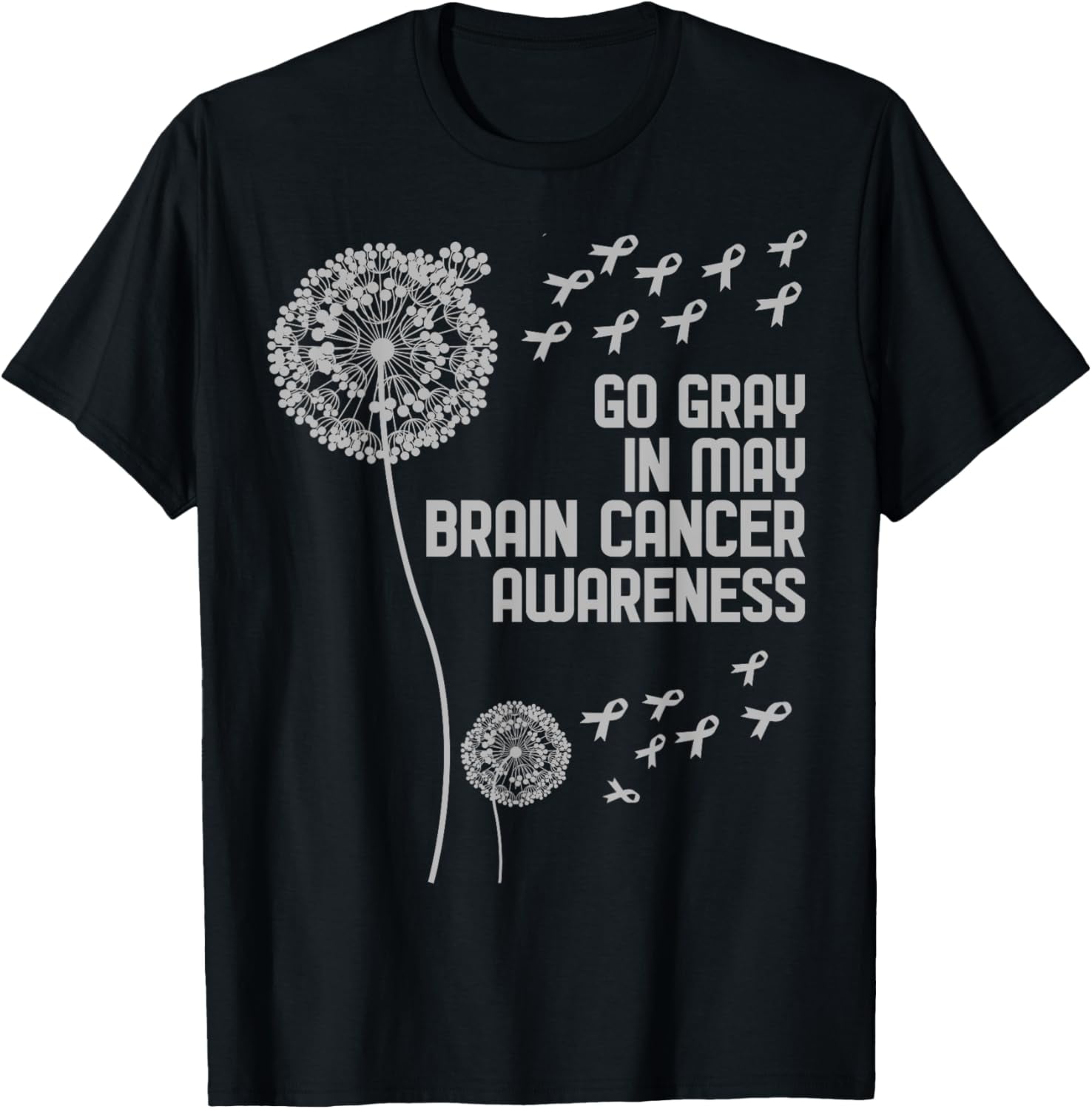 Brain Cancer Awareness Shirt Wear Gray Fight Brain Cancer T-Shirt ...