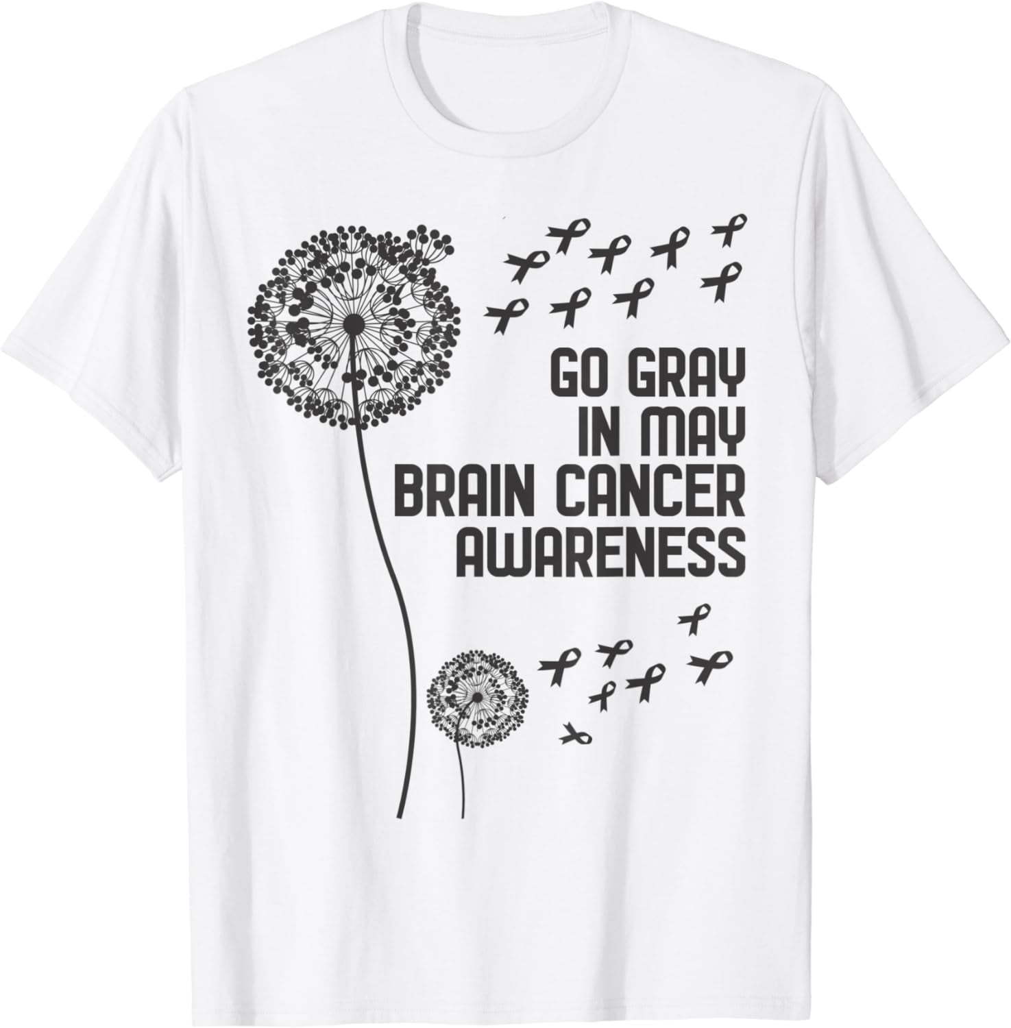 Brain Cancer Awareness Shirt Wear Gray Fight Brain Cancer T-Shirt ...