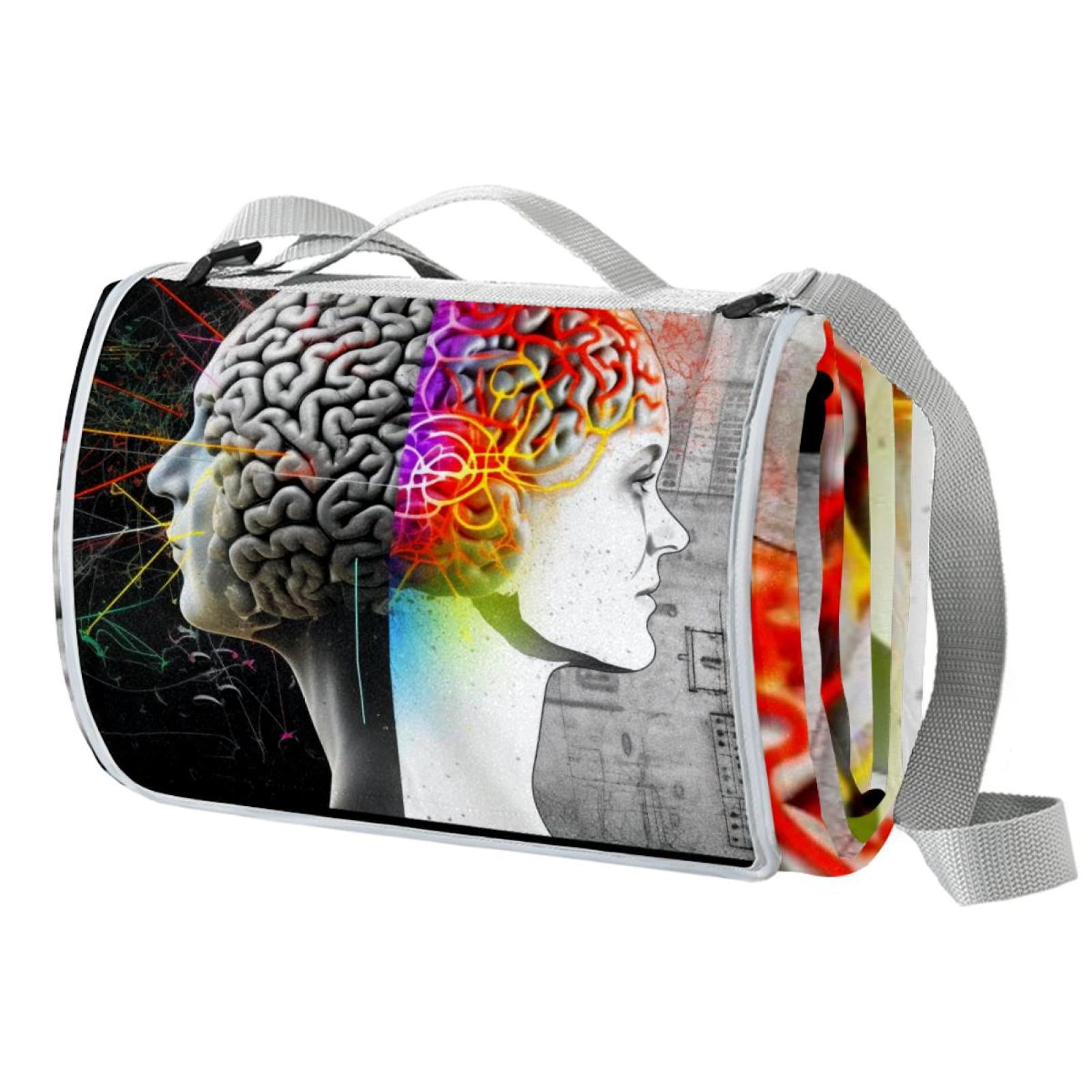 Brain Canvas Beach Blanket Picnic Mat - Outdoor Oversized Sandproof Mat ...