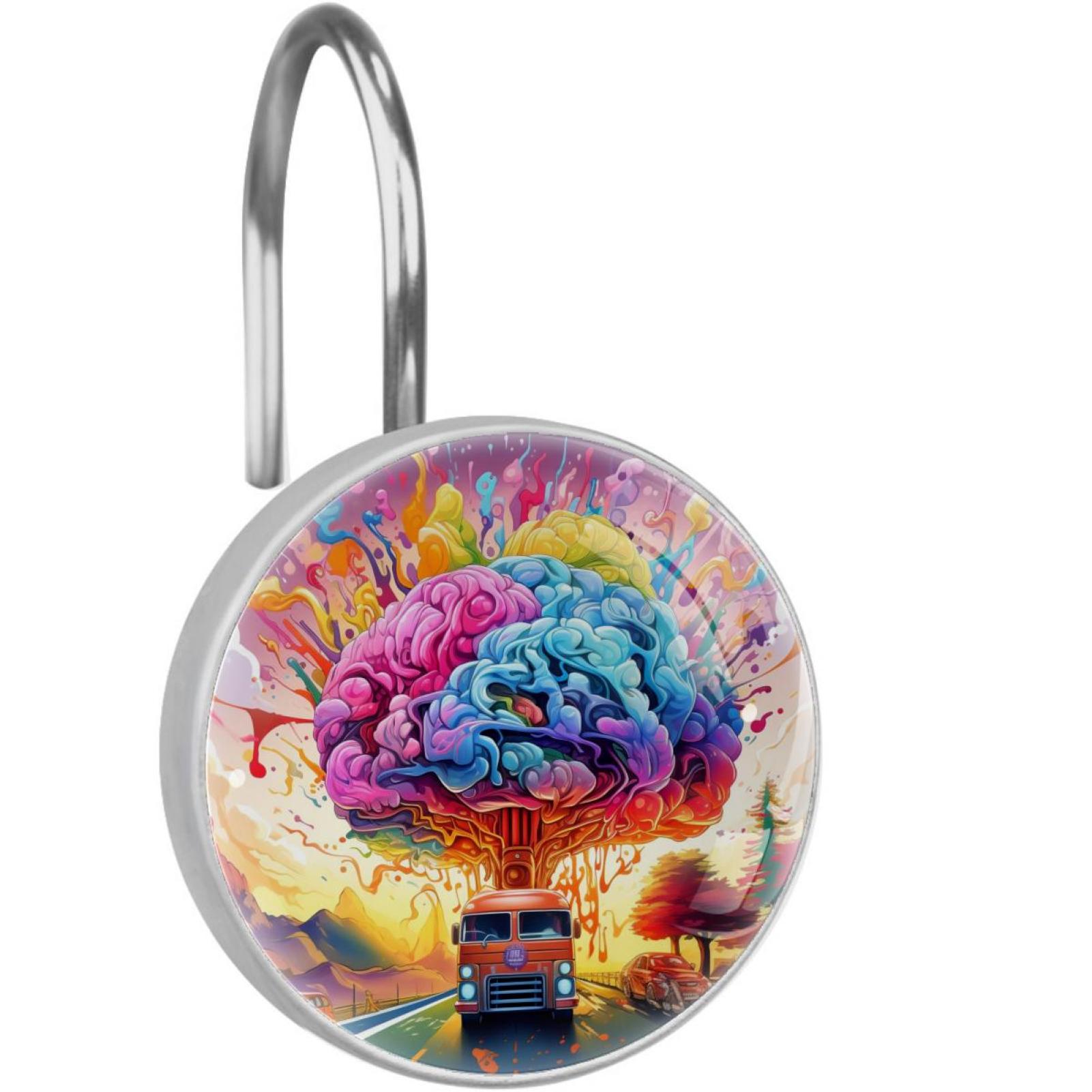 Brain Car 12-Pack Round Hooks Stainless Steel Shower Curtain Hooks ...
