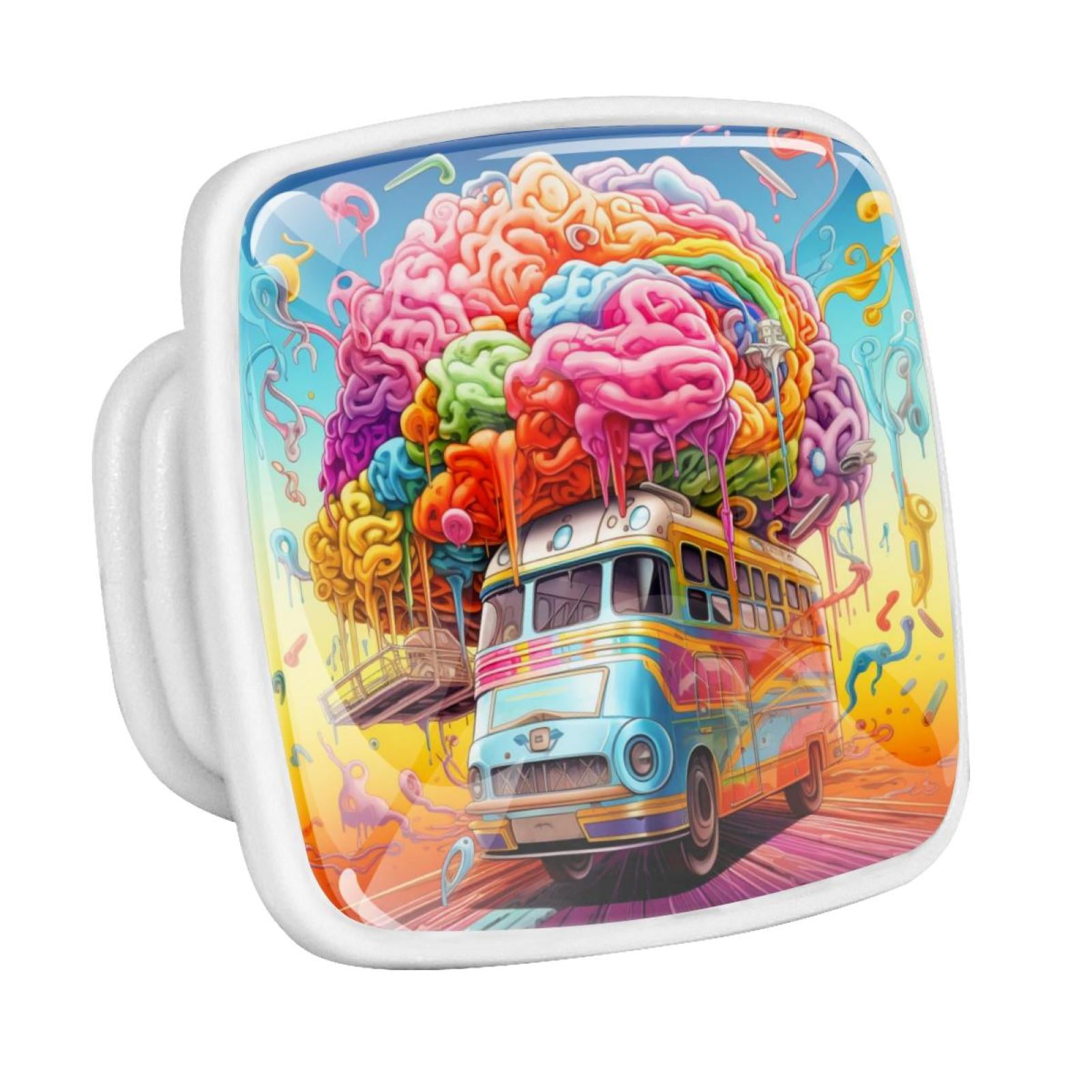 Brain Car Fluorescent Drawer Pulls with Screws Square 4-Pack Glow Dark ...