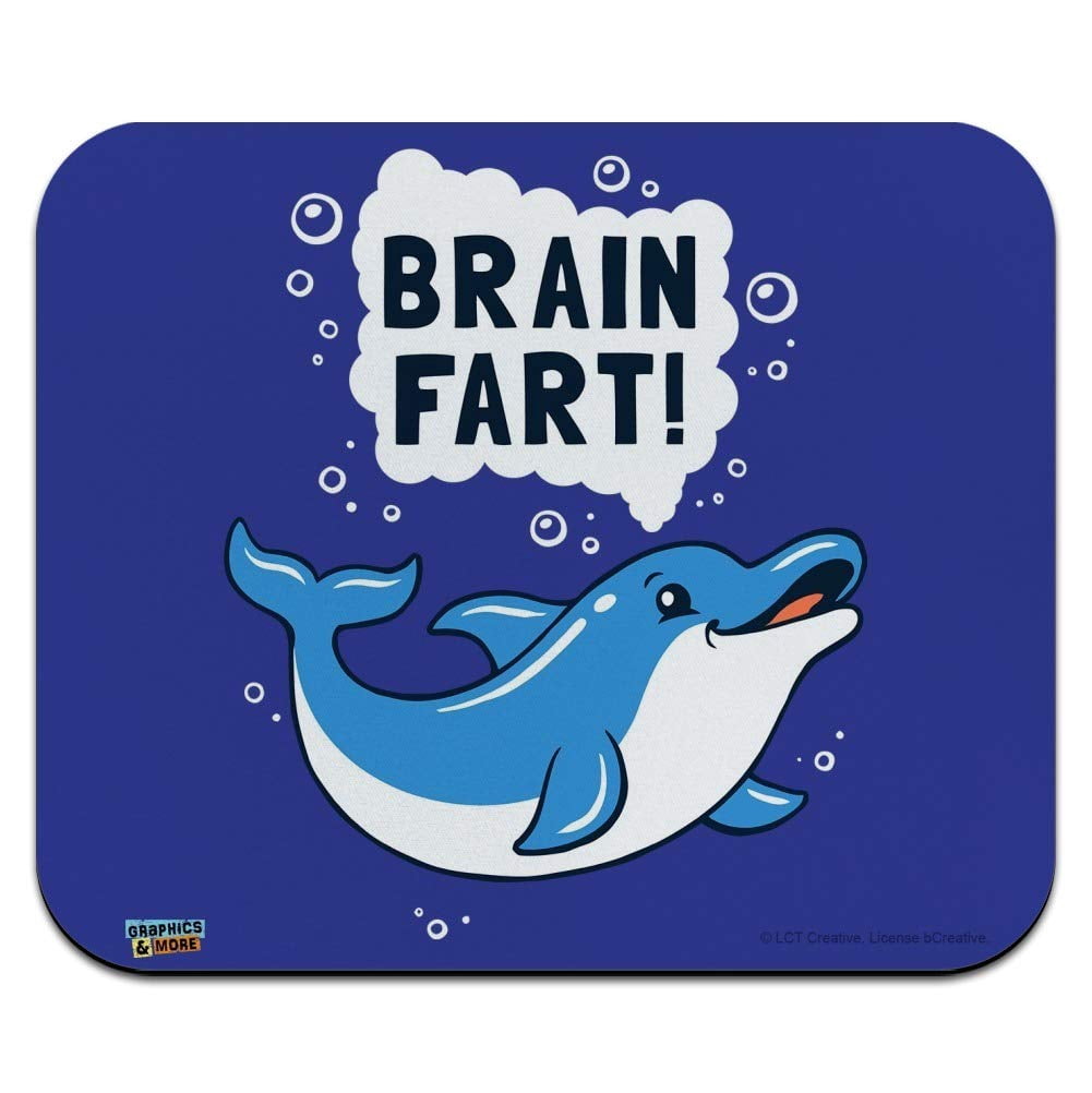 Brain Fart Dolphin Funny Humor Low Profile Thin Mouse Pad Mousepad ...