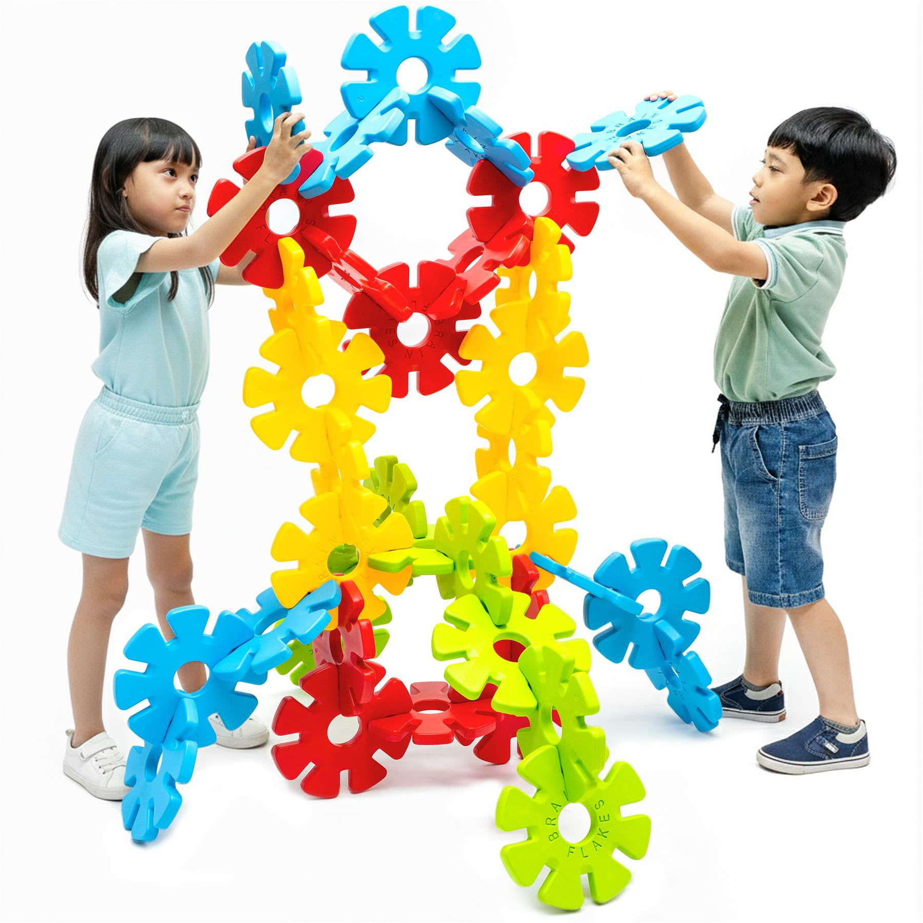 Brain Flakes 40 Piece Big Clicks Set - A Great Stem Toy for Both Boys ...