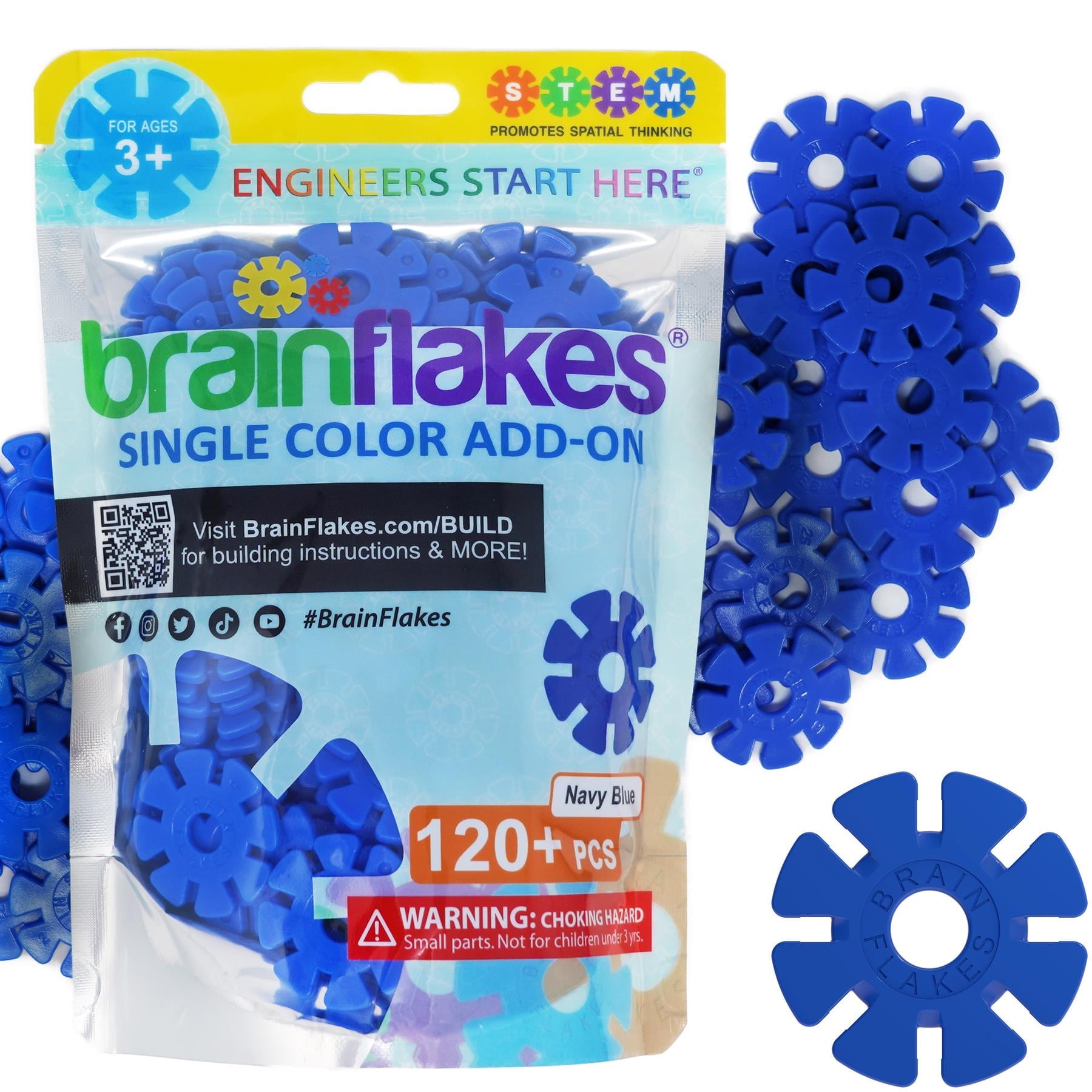 Brain Flakes Single Color Add-on - 120 Pieces - Resealable Pouch - Navy ...