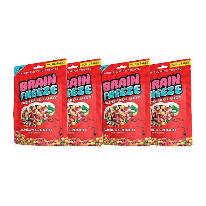Brain Freeze Rainbow Crunch Freeze-Dried Candy – Sweet & Tangy Gourmet ...