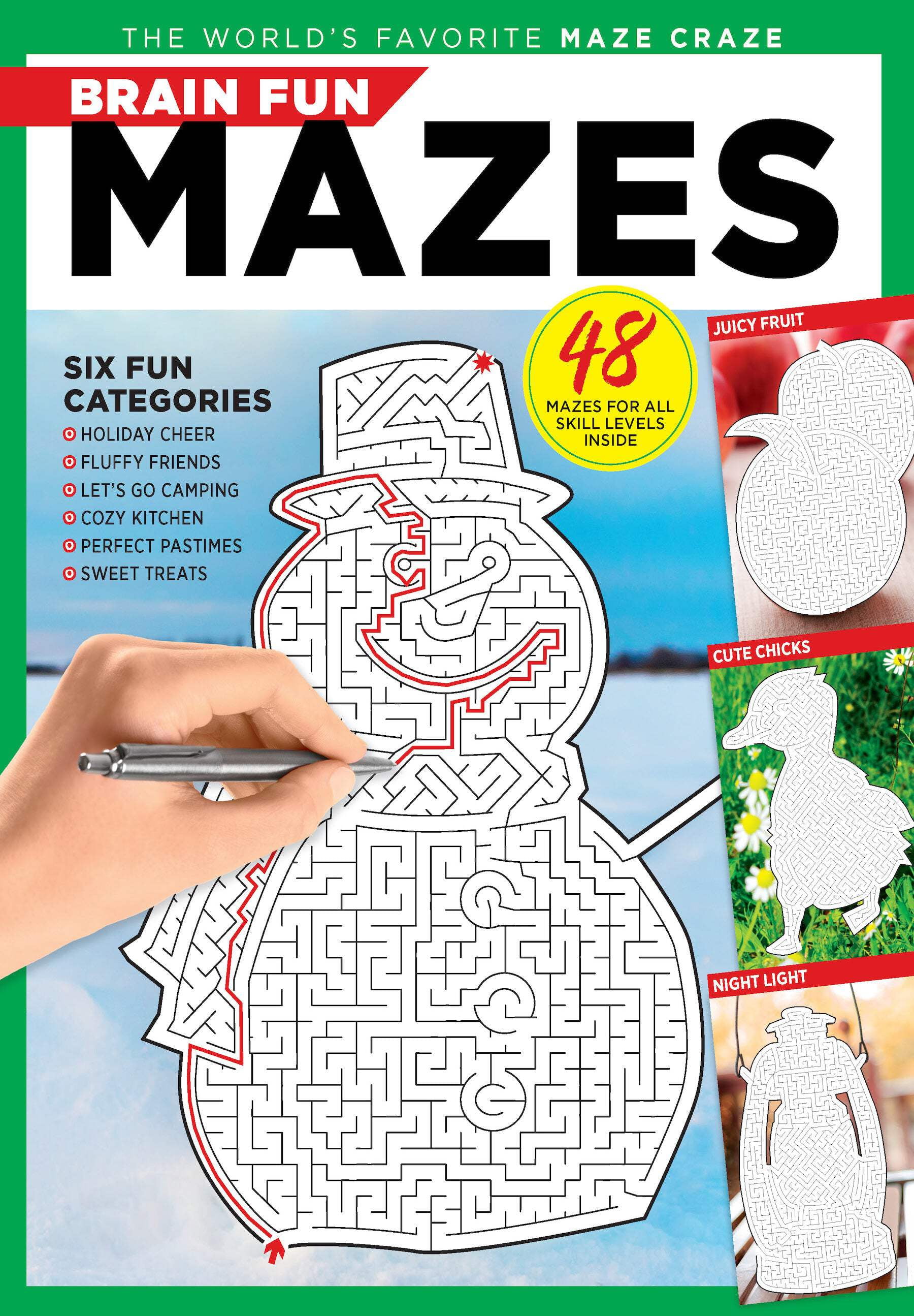 Brain Fun - Mazes: 48 Puzzles, All Skill Levels, Holiday Gingerbread ...