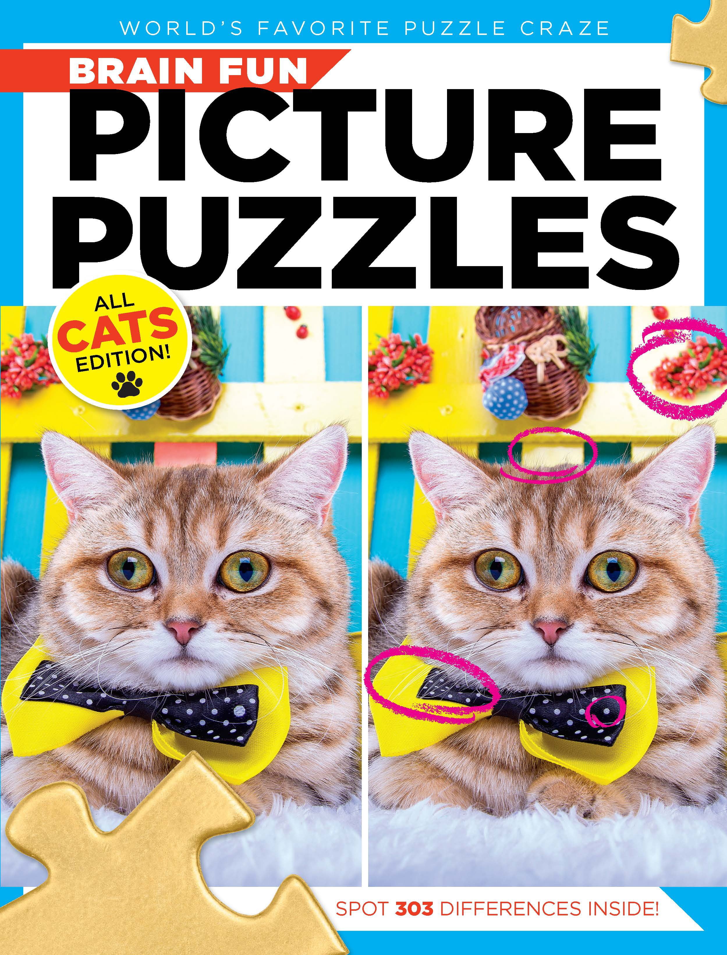 Brain Fun - Picture Puzzles: All Cat Edition, Spot 303 Differences, 3 ...