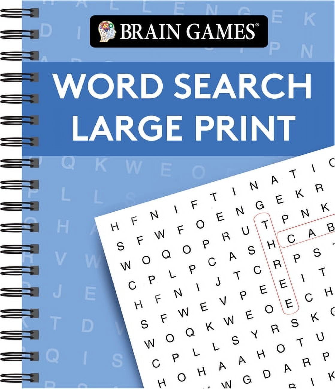 Brain Games Brain Games - Word Search Large Print (Blue), (Spiral-Bound ...