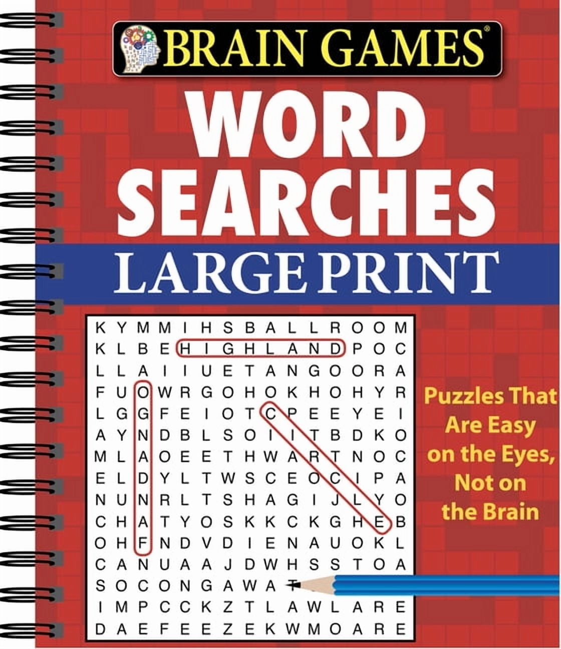 Brain Games Word Searches Large Print Spiral Bound - Walmart.com