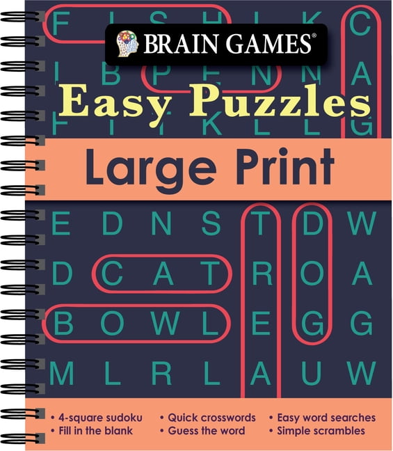Brain Games - Easy Puzzles - Large Print - Walmart.com
