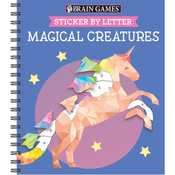 Brain Games - Sticker by Letter: Magical Creatures, 52 pages - Walmart.com