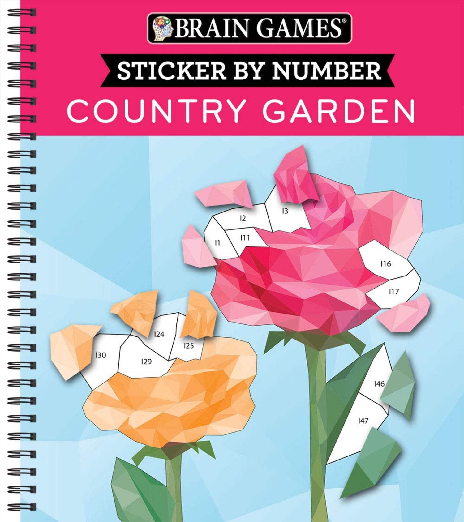 Brain Games - Sticker by Number: Country Garden (13 Images to Sticker ...