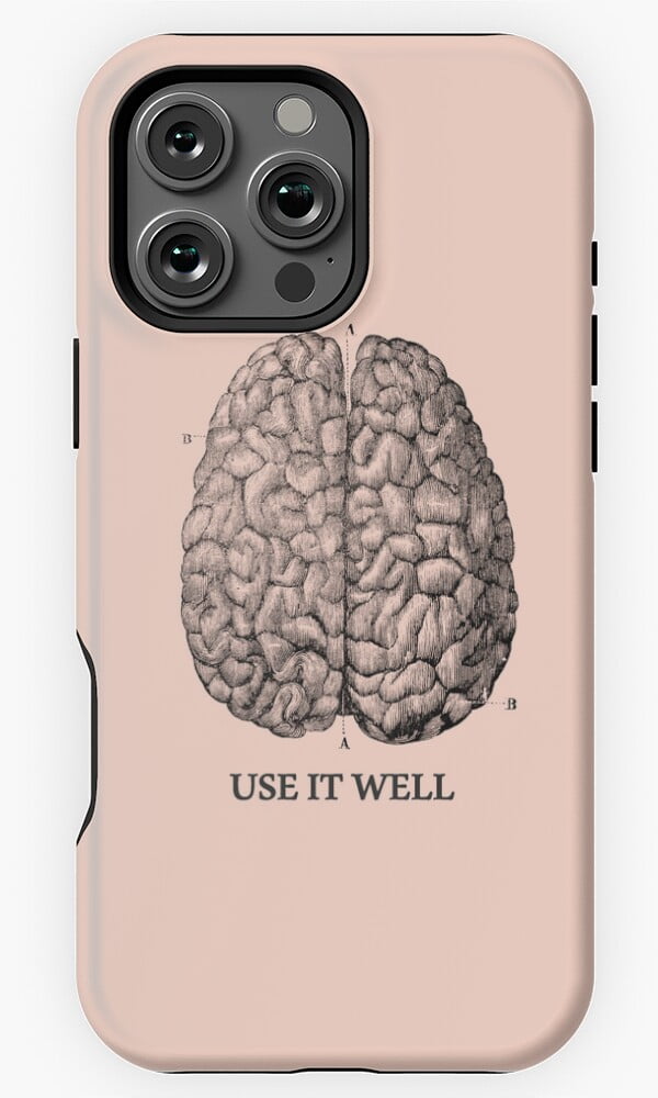 Brain Illustration Science Phone Case Compatible with iPhone 11 to 16 ...