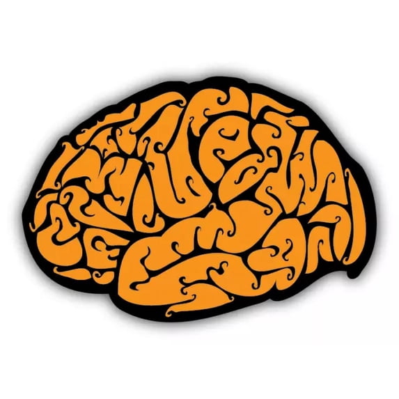 Brain Illustration Sticker Phone Decal Water Bottle Stickers Car Decals ...