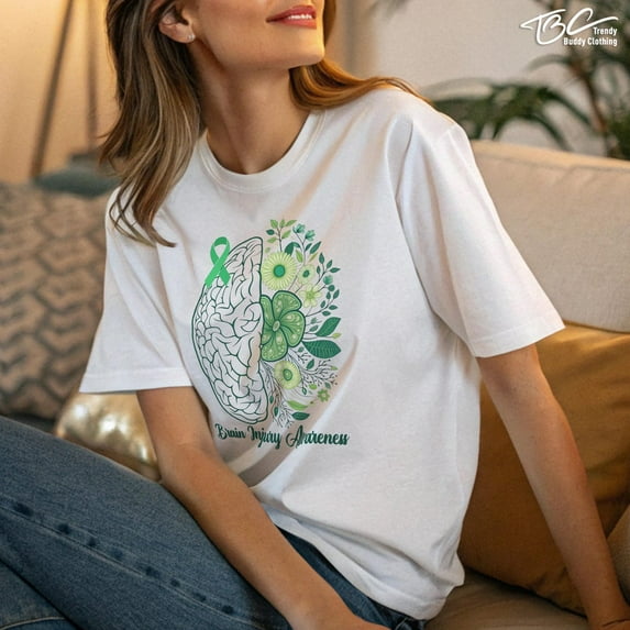 Brain Injury Awareness Shirt, Floral Brain Tumor Shirt, TBI Awareness ...