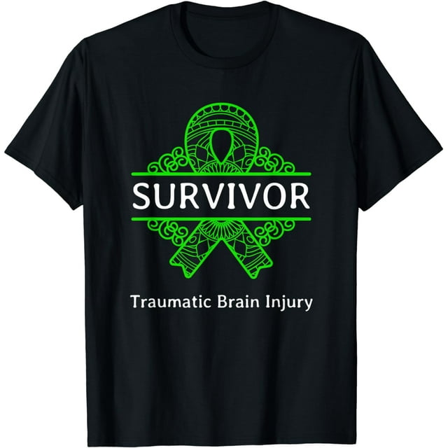 Brain Injury Green Ribbon Survivor Traumatic Quote Awareness T-Shirt ...