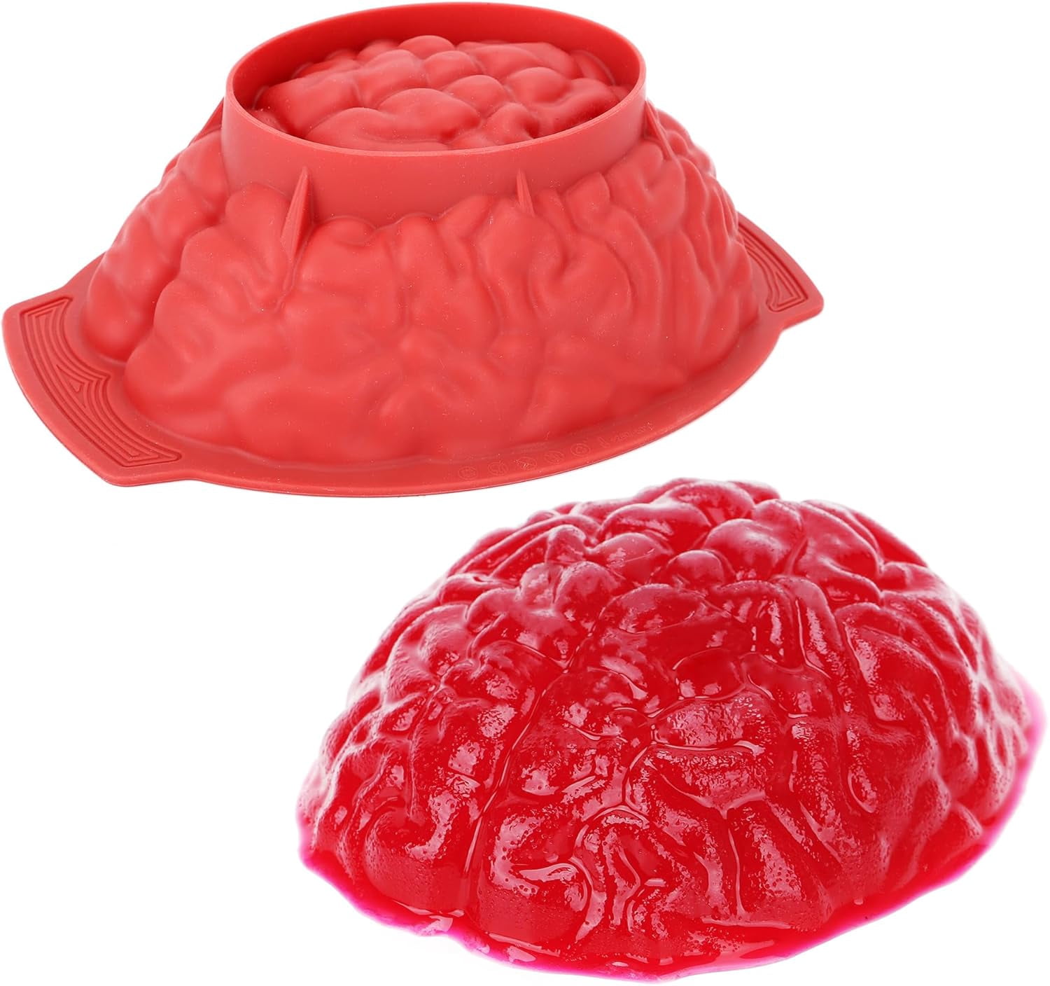 Brain Jello Mold Silicone Large Halloween Brain Cake Mold 3'' Deep ...