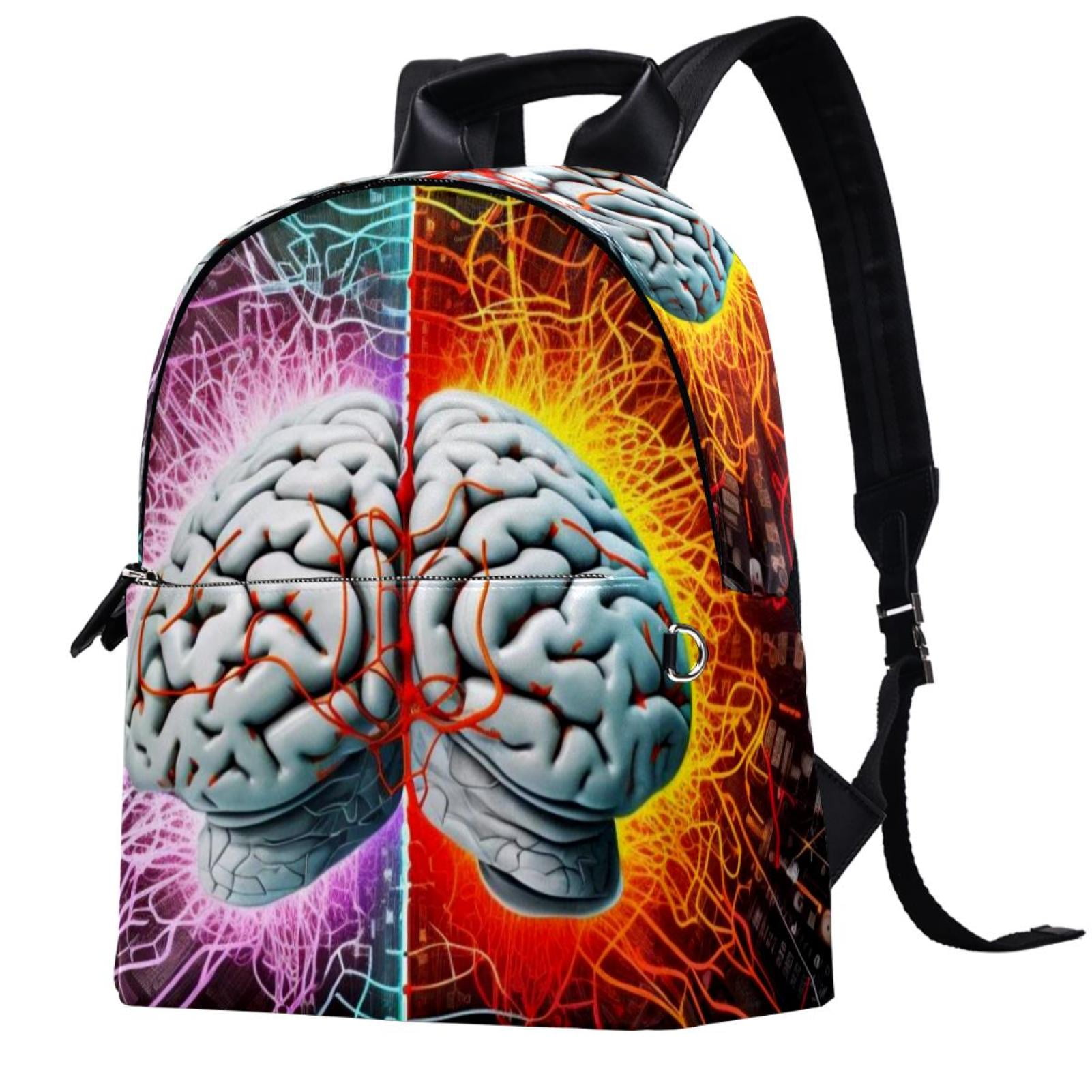 Brain Leather Laptop Backpack with Adjustable Shoulder Straps | Large ...