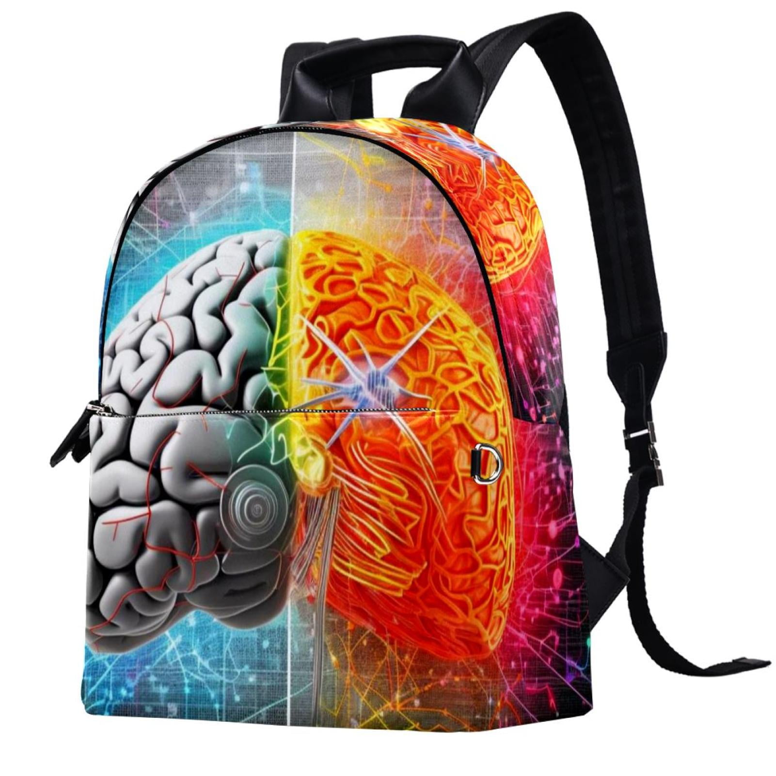 Brain Leather Laptop Backpack Travel Gym Backpack, Large Capacity ...