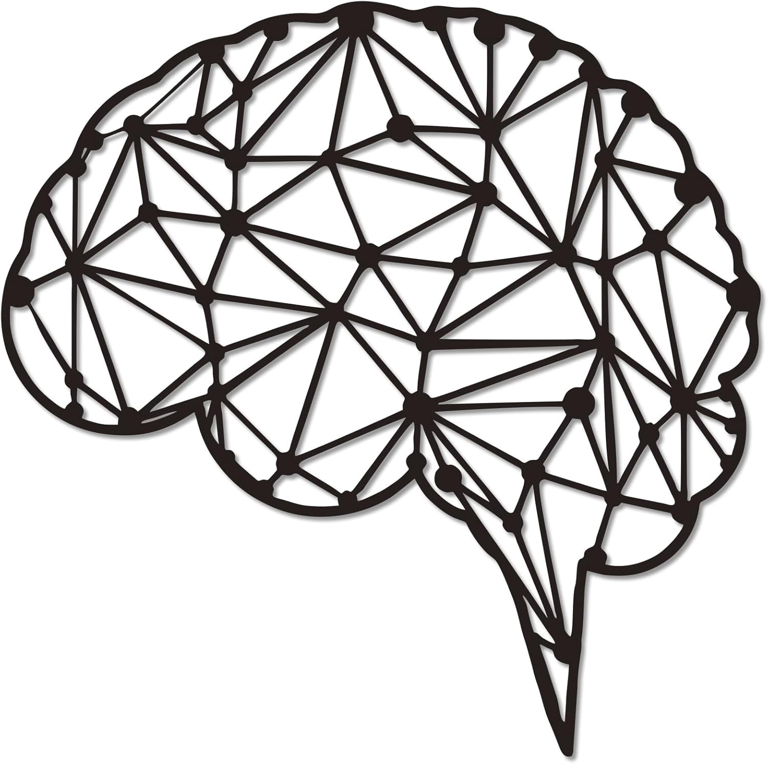 Brain Metal Decorative Wall Decor,Geometric Mental Health Decor for ...