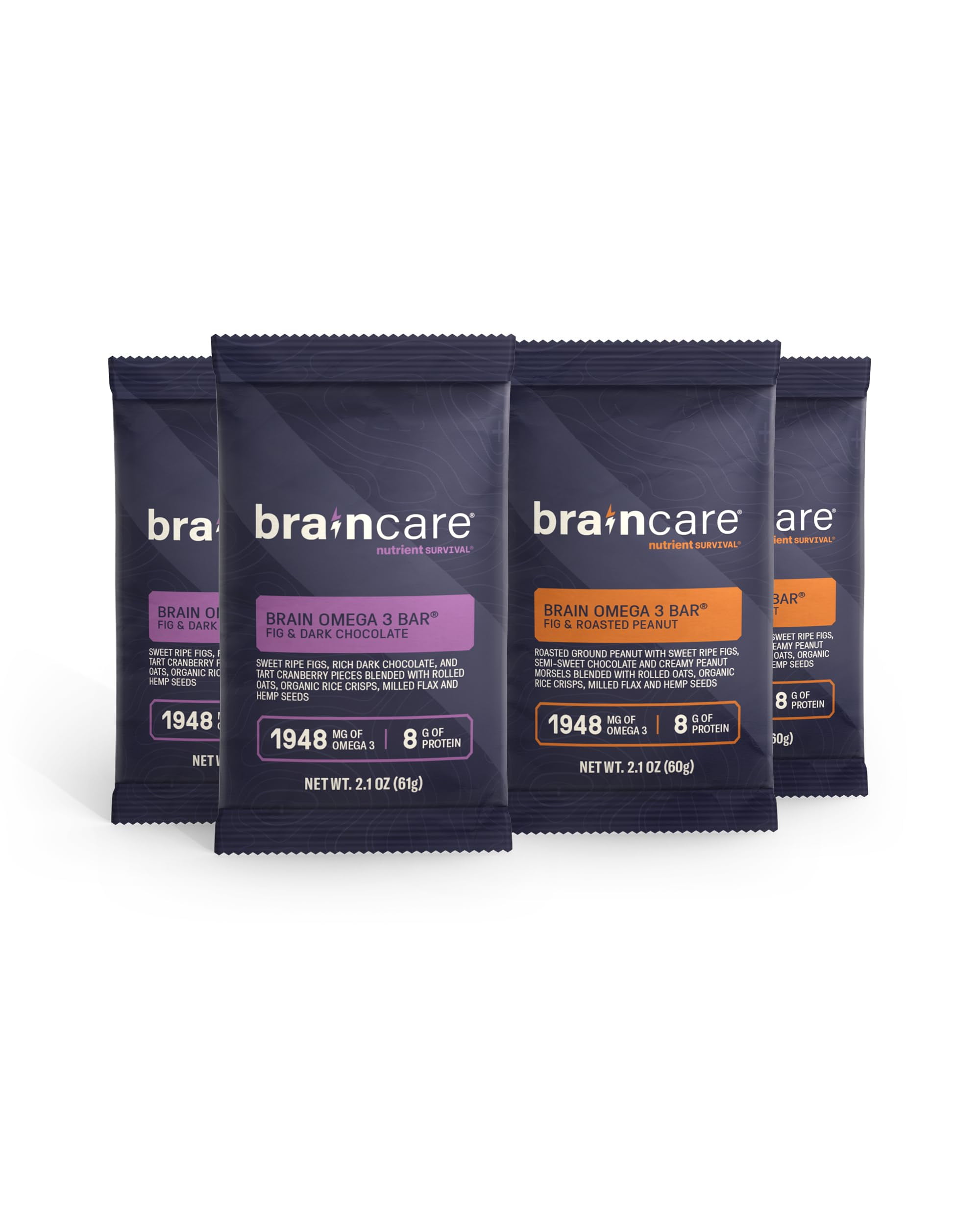 Brain Omega Bars - XEF1 Sample Pack (4 bars), 1,948mg Omega-3, Perfect ...