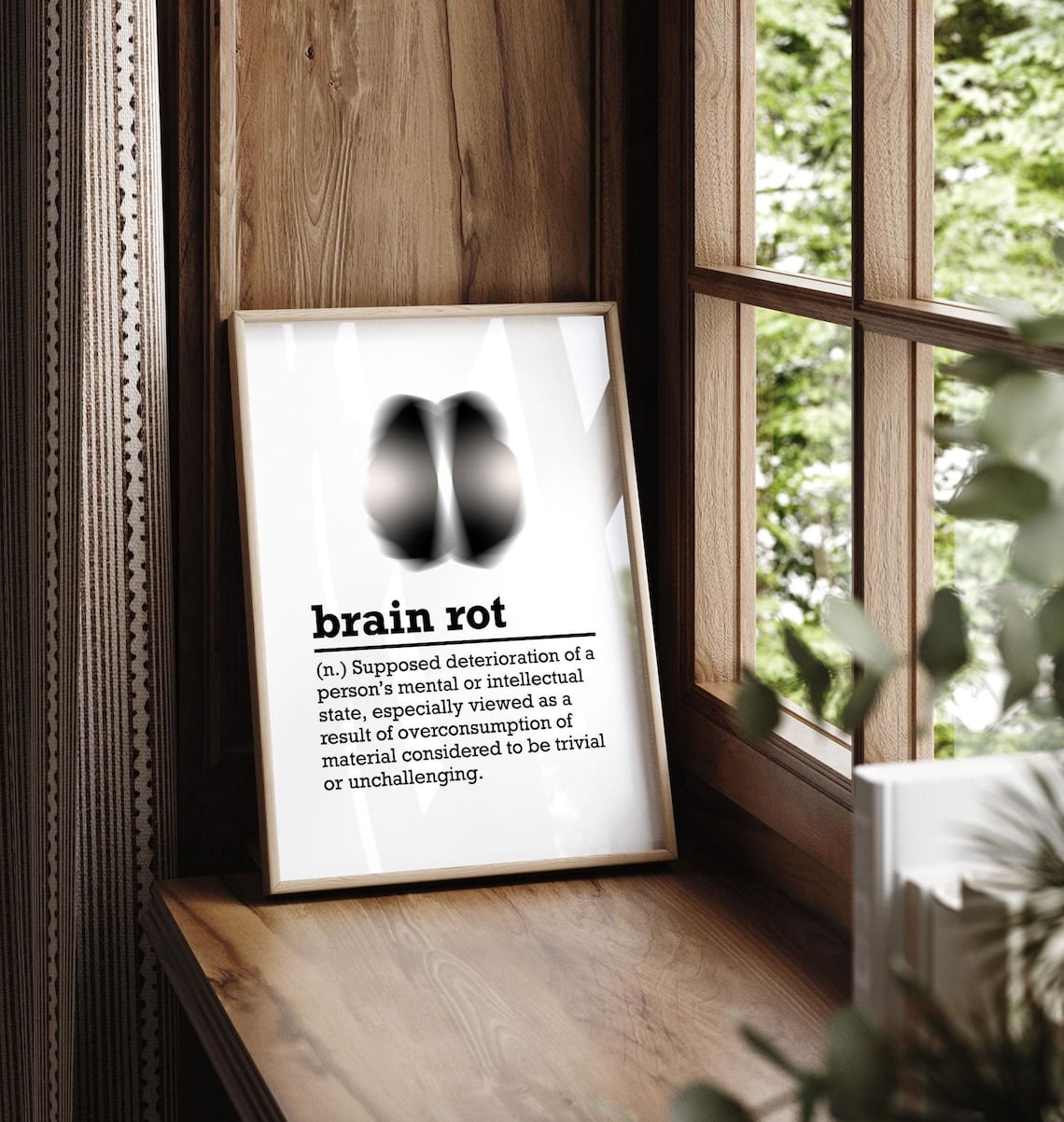 Brain Rot Definition Print, Office Quote Wall Art, Oxford Word of the ...