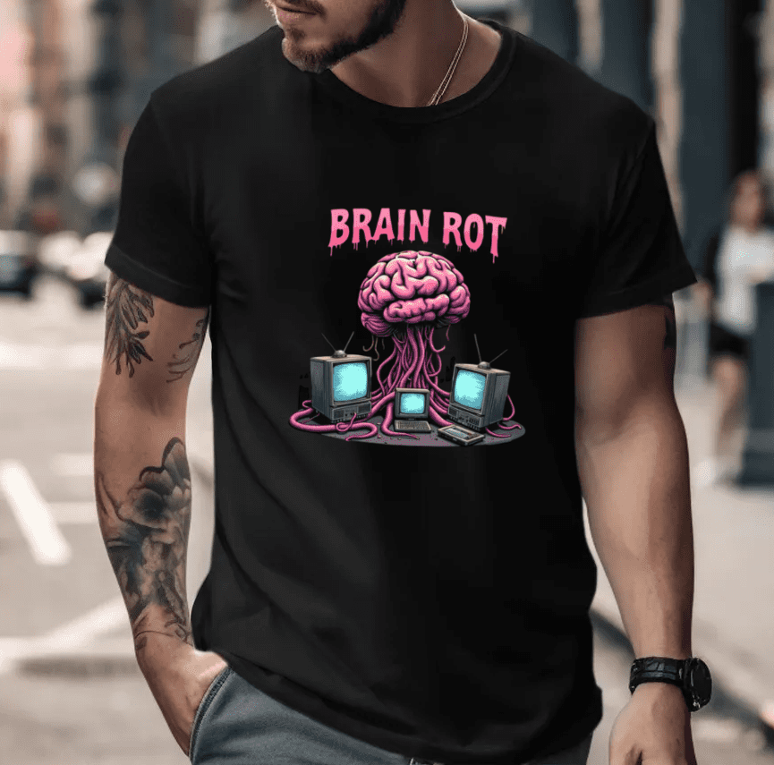 Brain Rot Design Vintage Computers Unisex T-Shirt, for men & women, up ...
