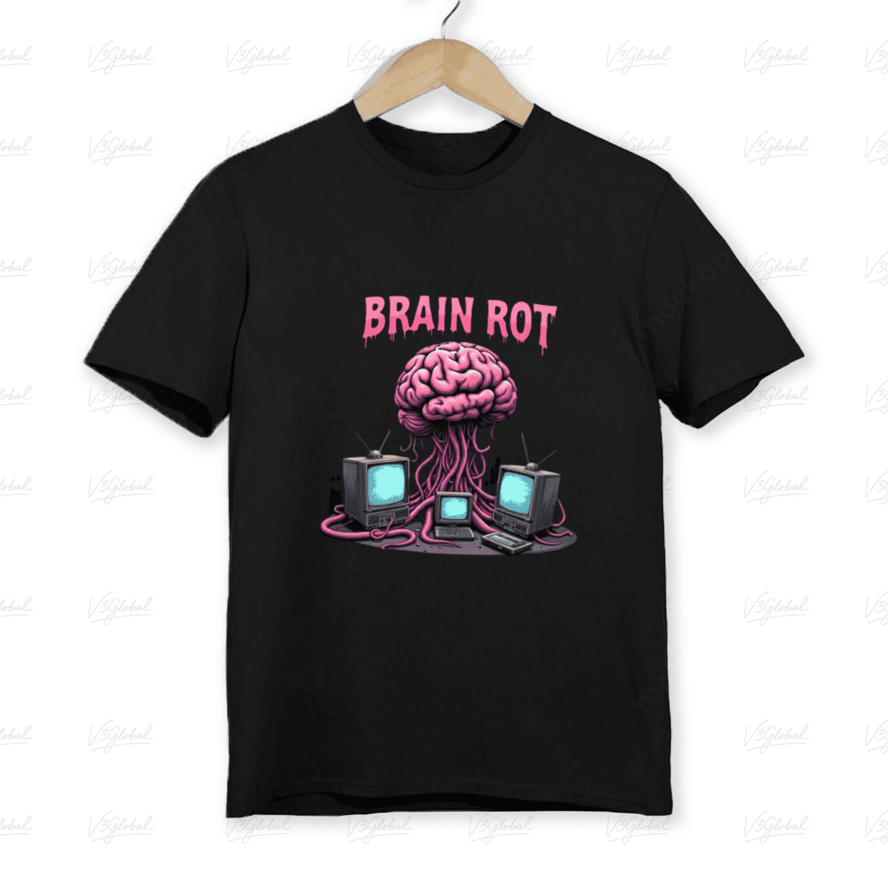Brain Rot Design Vintage Computers Unisex T-Shirt, for men & women, up ...