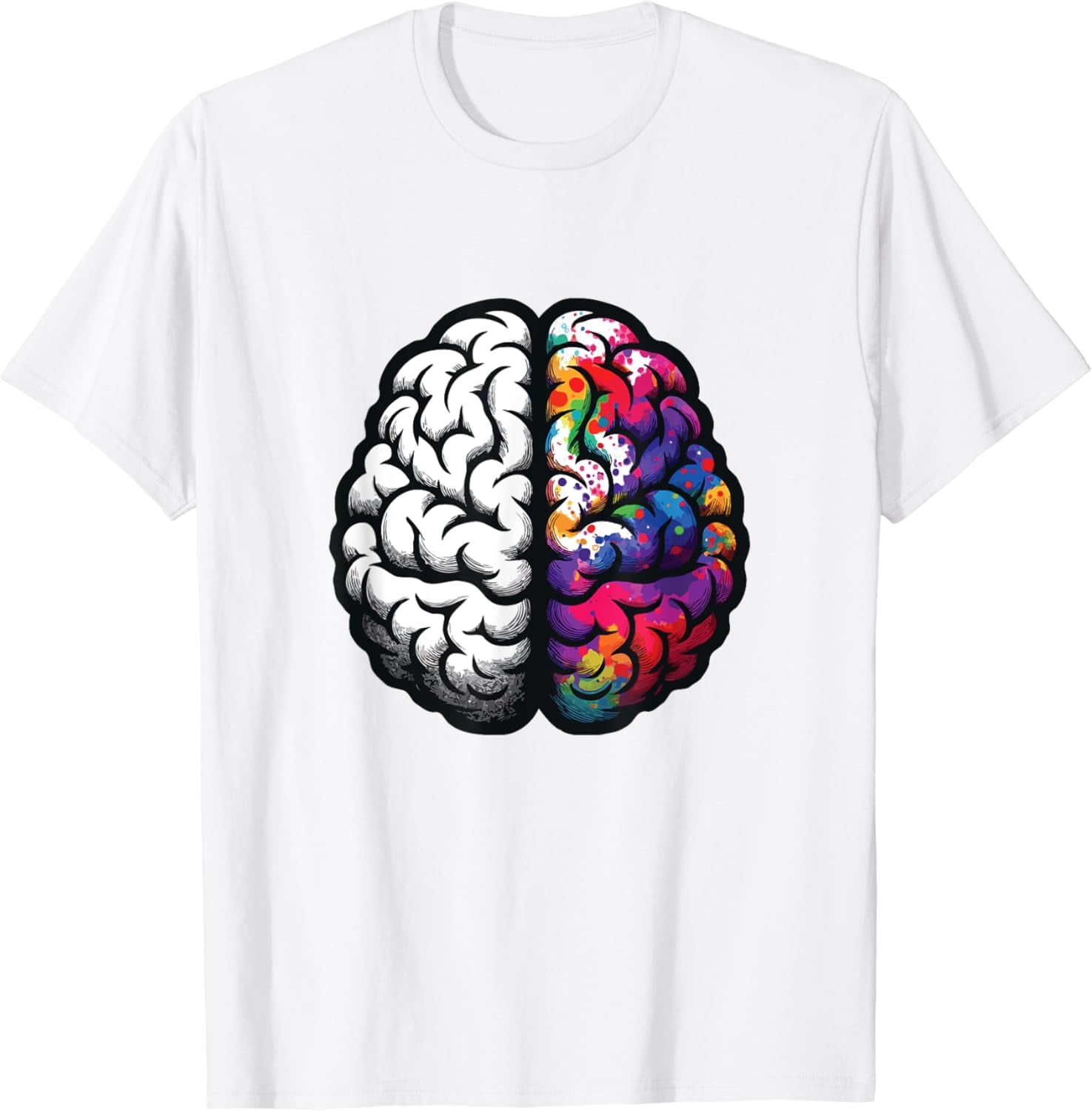 Brain Shirt - Left and Right Brain Art Anatomy Neuroscience T-Shirt ...