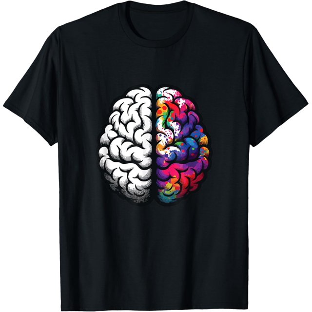 Brain Shirt - Left and Right Brain Art Anatomy Neuroscience T-Shirt ...