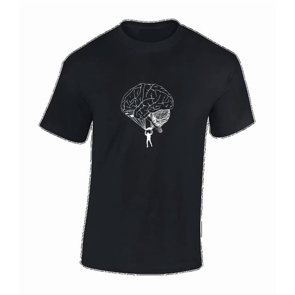 Brain Skydiving Parachute Cool Design Joke Unisex S-5XL T-Shirt ...
