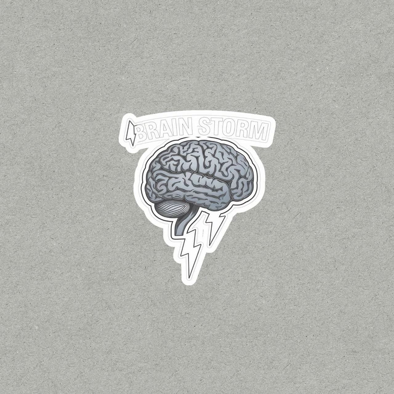 Brain Storm Sticker - Brainstorming Idea Sketch Lightning Bolt ...