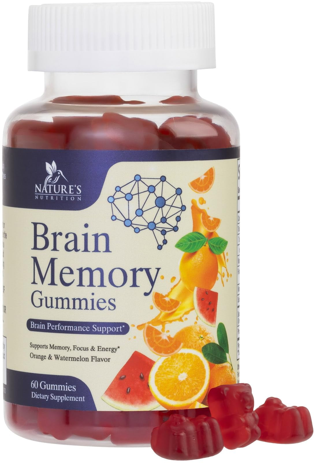 Nature's Nutrition Brain Supplements, Memory and Focus Gummies ...