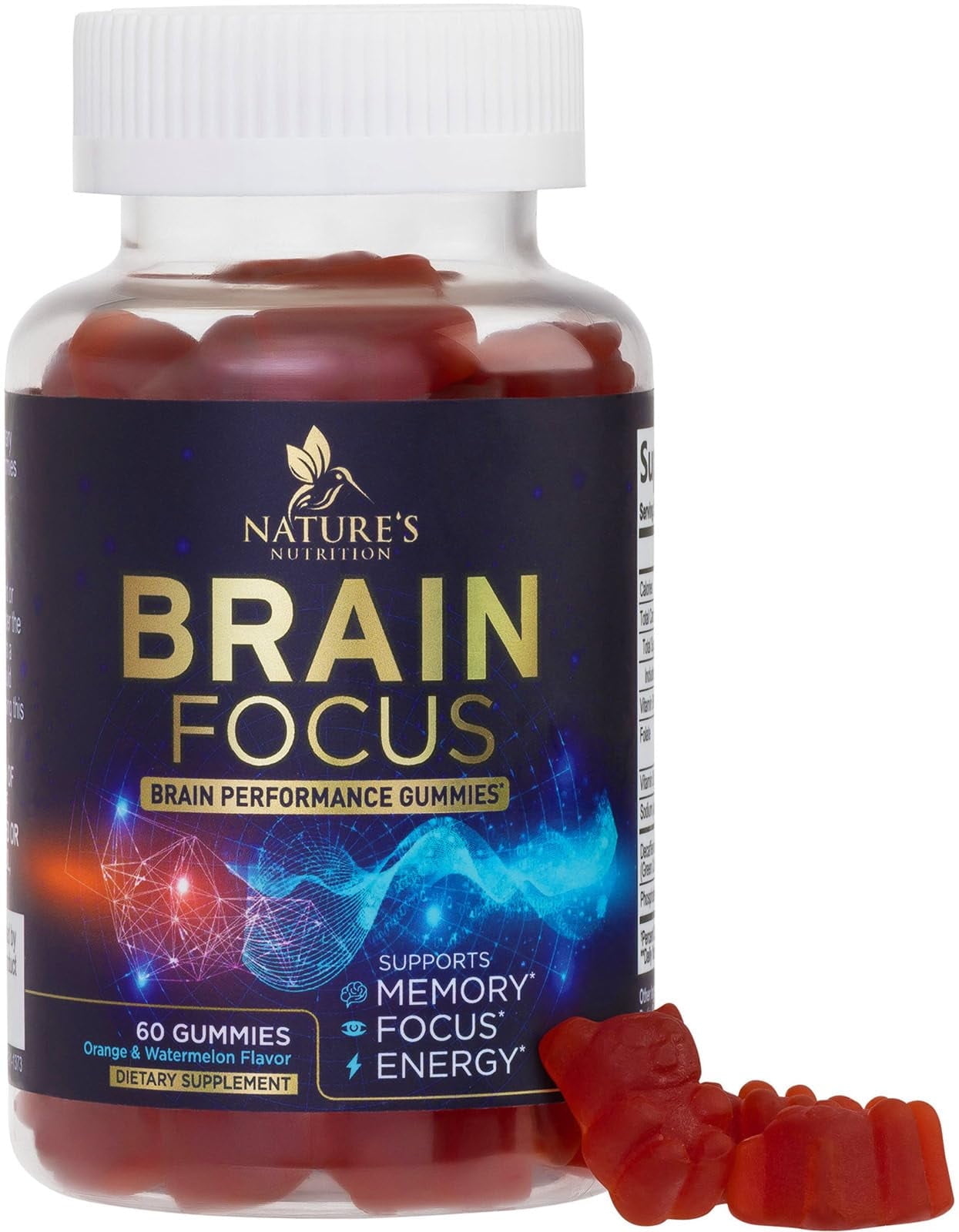 Brain Supplement Gummies - Memory & Focus, Nootropics, B6, B12 ...