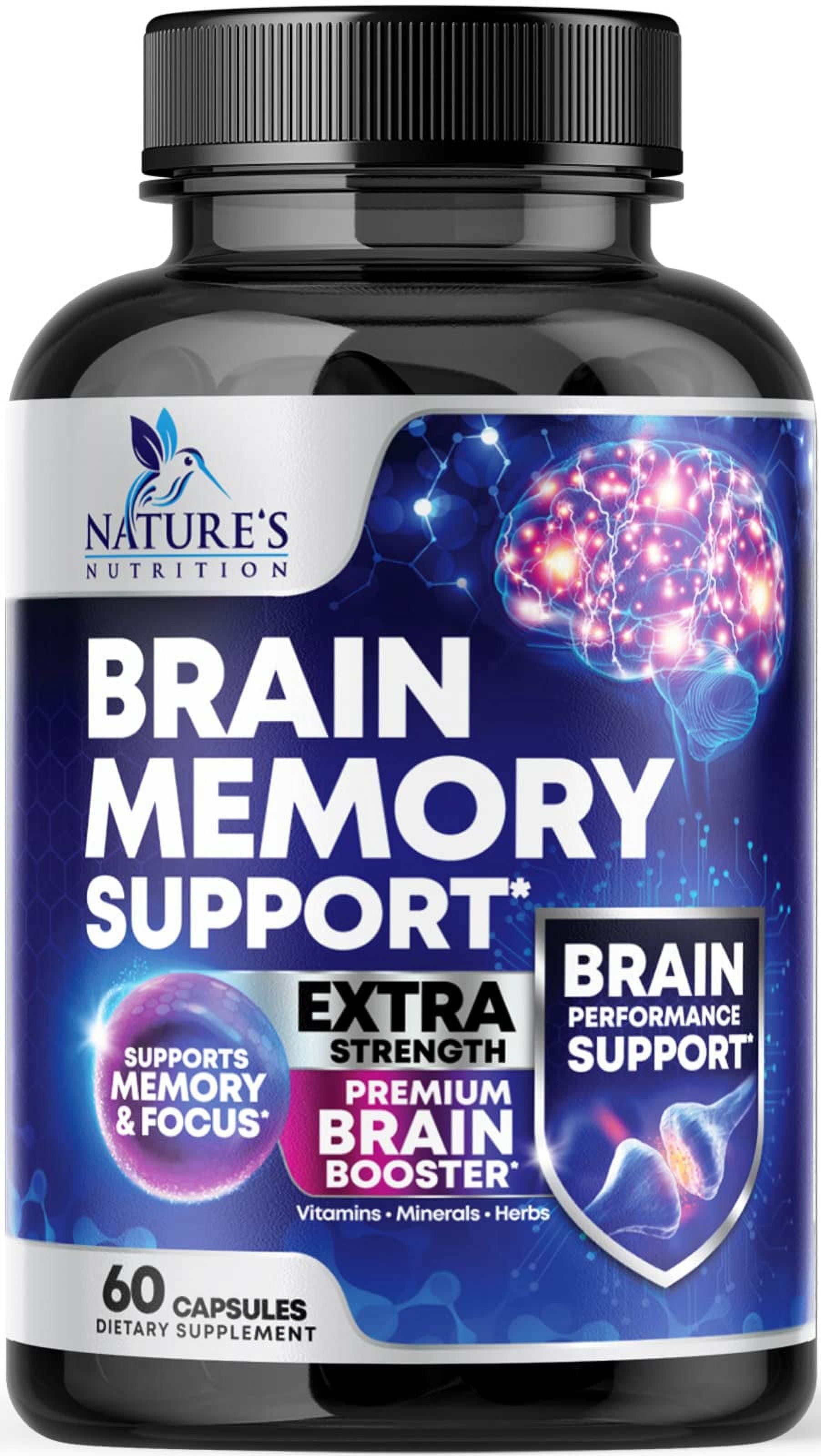 Nootropic Brain Booster - Memory & Focus Supplements with Phosphatidylserine, Bacopa, DMAE - 60 ...