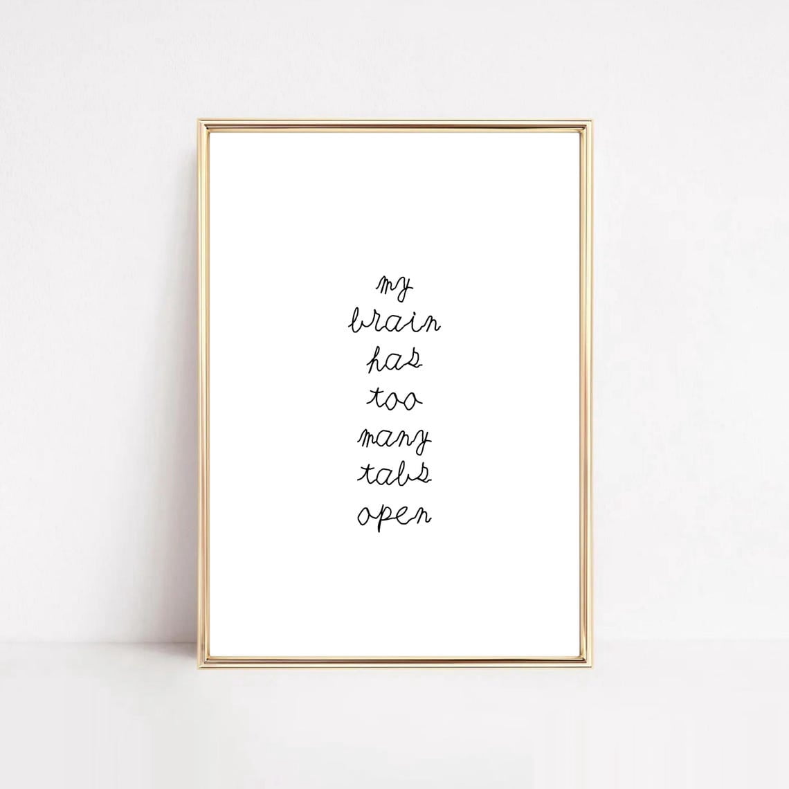 Brain Tabs Open Modern Office Workplace Humor Motivation Poster ...