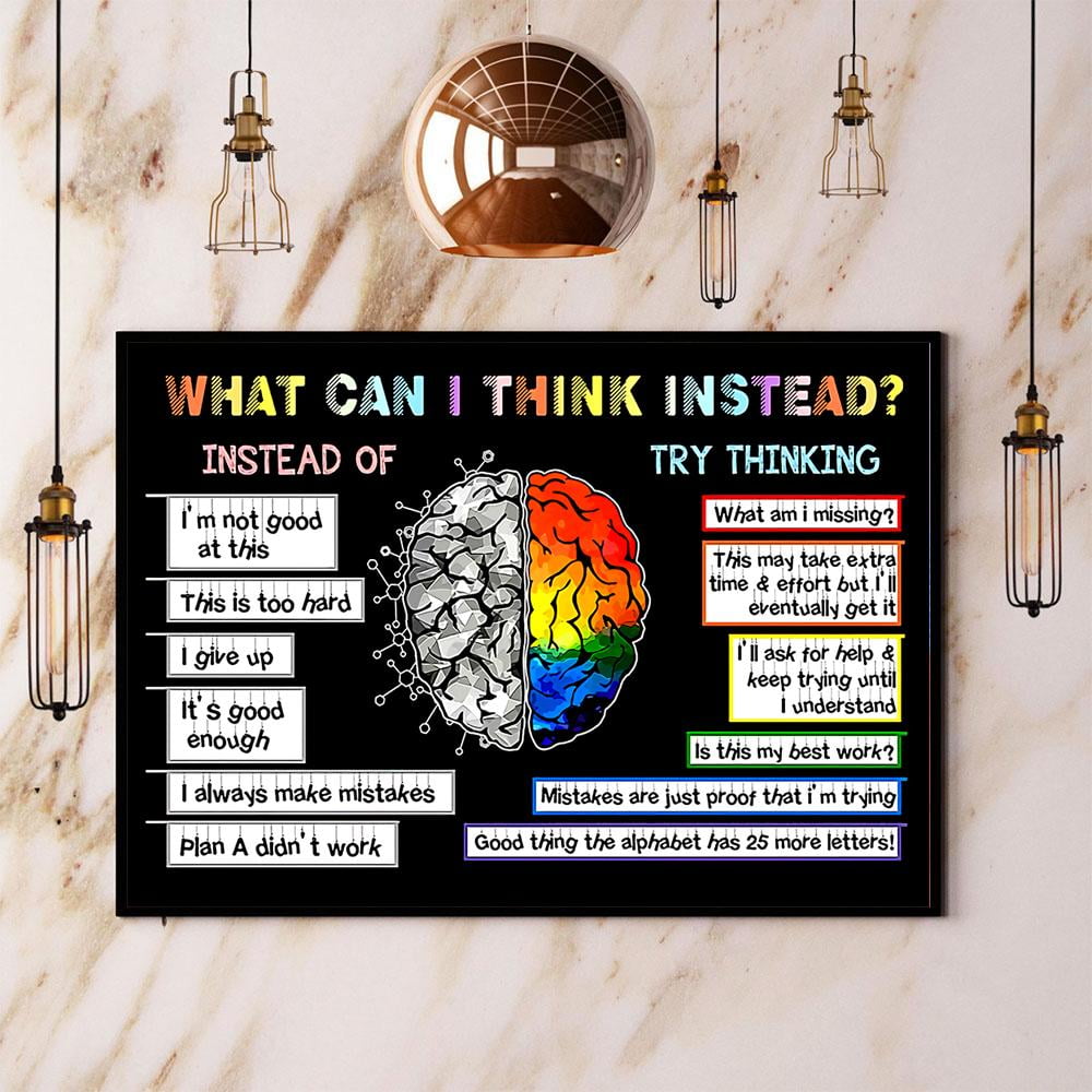 Brain Teacher What I Can Think Instead Paper Poster No Frame Matte Wall ...