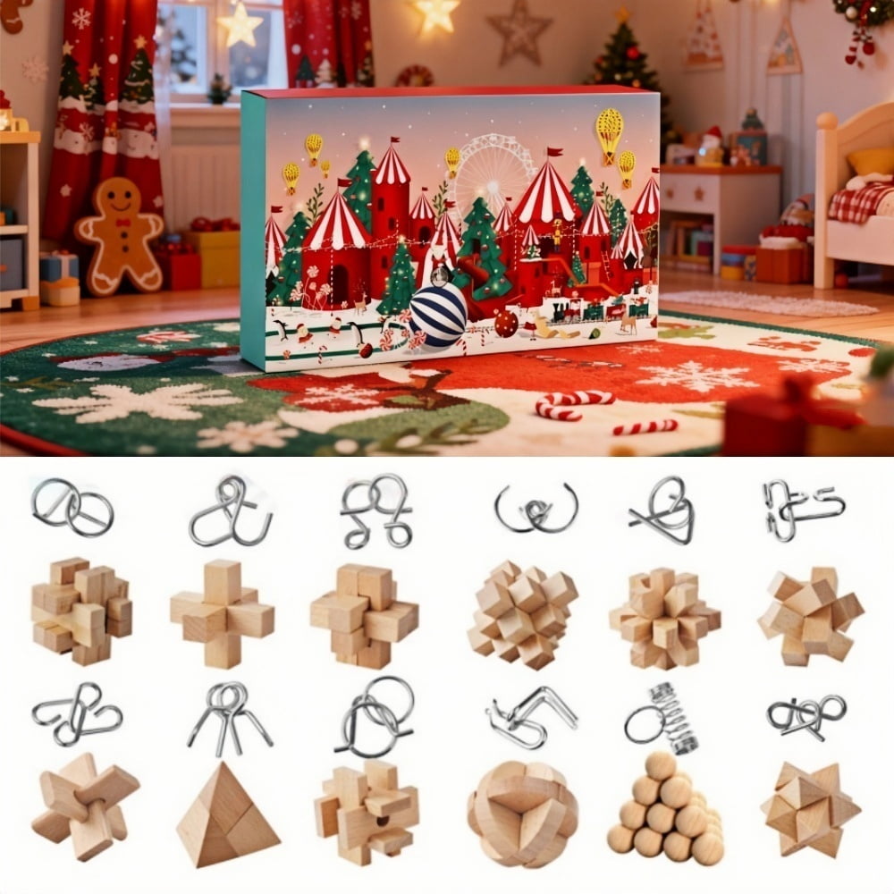 Brain Teaser Advent Calendar 2025 - 24 Days Christmas Countdown: 3D ...