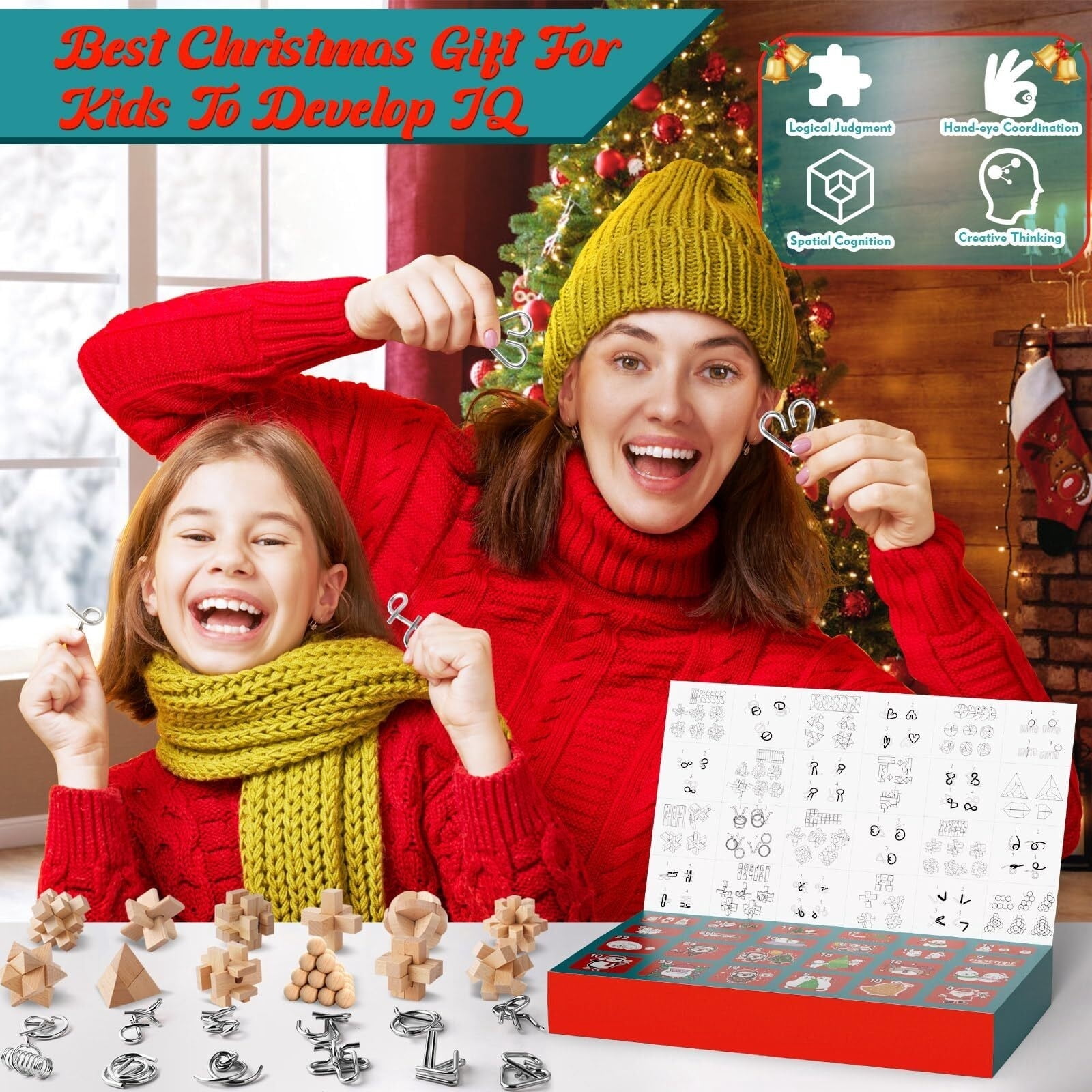Brain Teaser Advent Calendar 2025 for Kids - 24 Days of Christmas ...