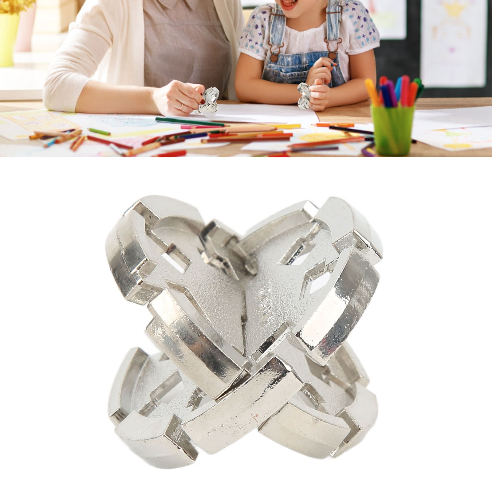 Brain Teaser Puzzle, Intelligence Buckle Funny Key Puzzle Alloy Brain ...
