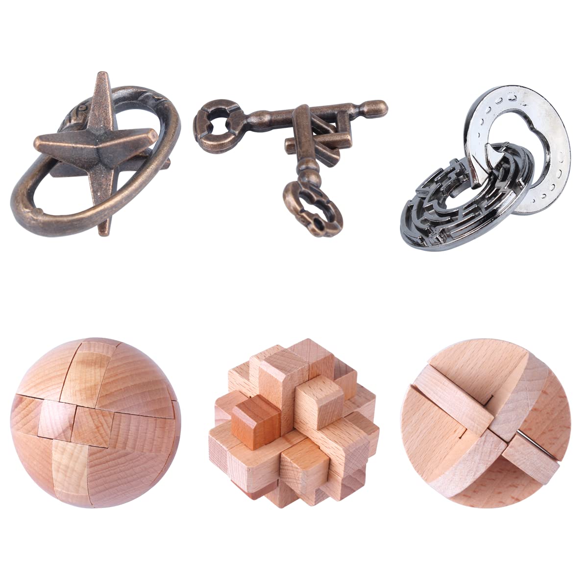 Brain Teaser Puzzles 6Pack TSF6 for Adults and Kids Unlock Interlock ...