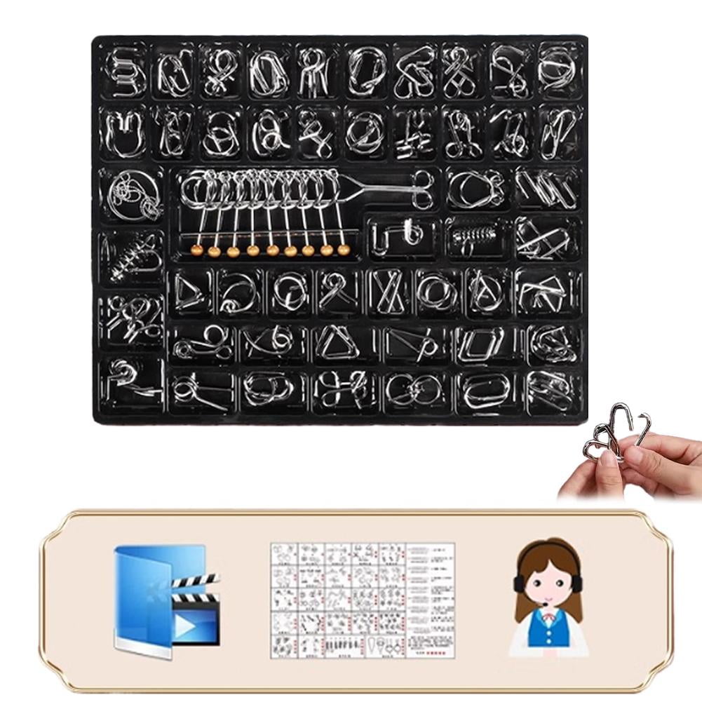 Brain Teaser Puzzles, Metal Wire Puzzles Set, IQ Challenge Puzzle Games ...