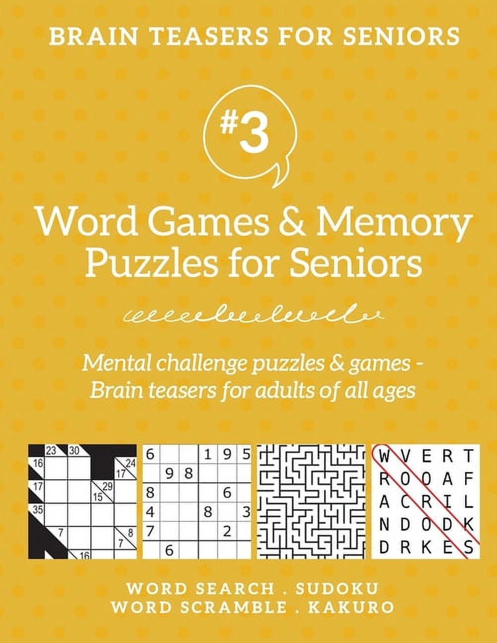 Brain Teasers for Seniors #3: Word Games & Memory Puzzles for Seniors ...