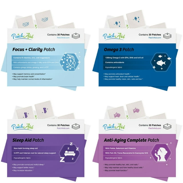 Brain Train Vitamin Patch Pack by PatchAid Size: 6-Month Supply - Walmart.com