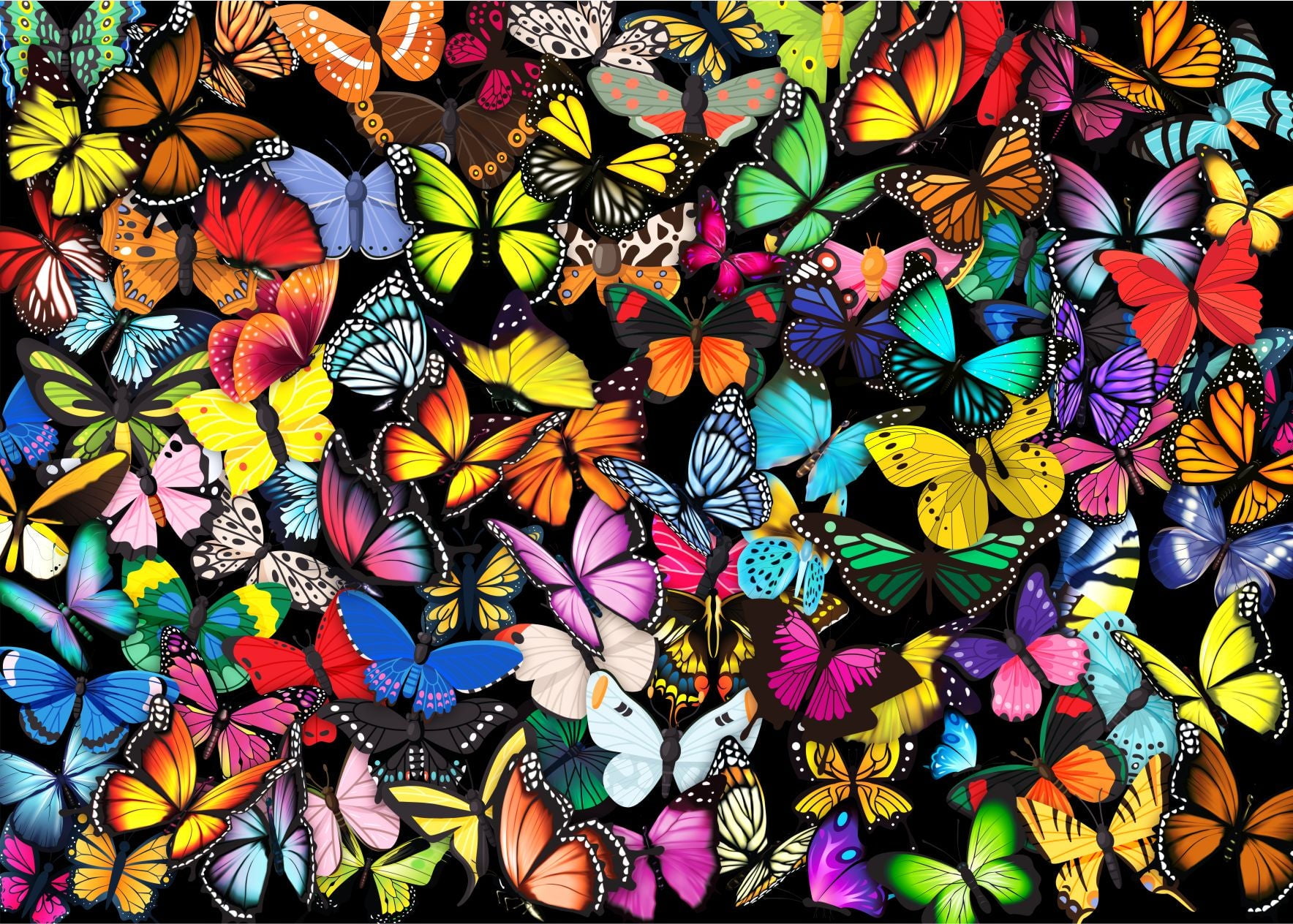 Brain Tree - Unique Butterflies 1000 Pieces Jigsaw Puzzle for Adults ...