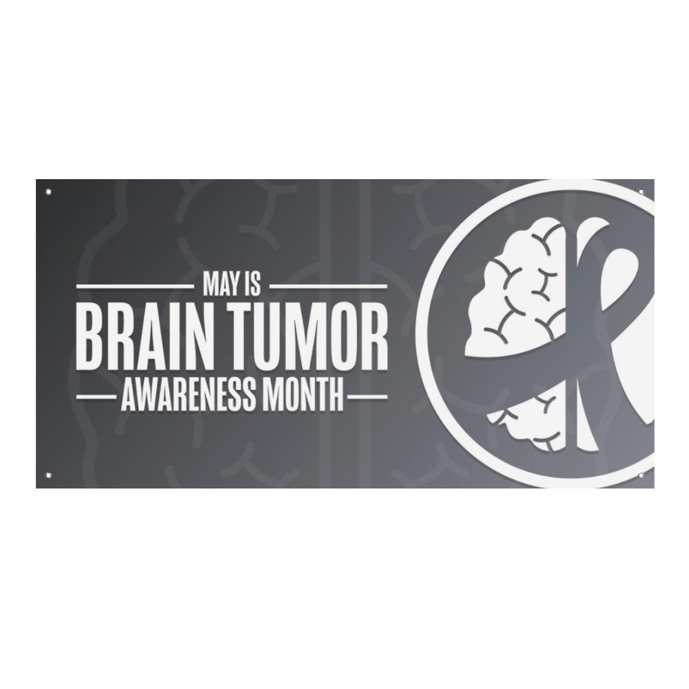 Brain Tumor Awareness Month Grey Ribbon Banners Flag Hanging Backdrop ...