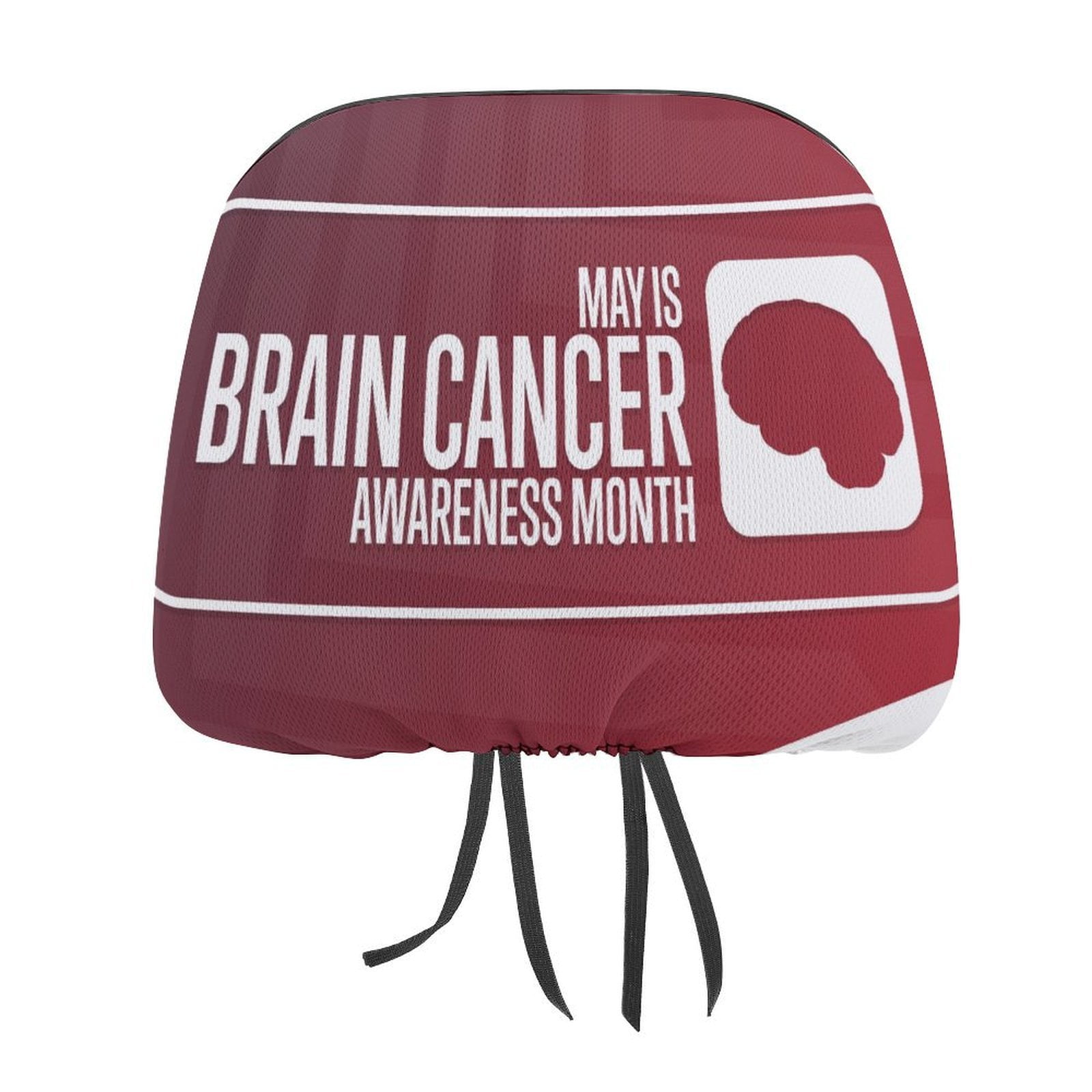 Brain Tumor Awareness Month Grey Ribbon Car Headrest Covers 2 Pcs Front ...