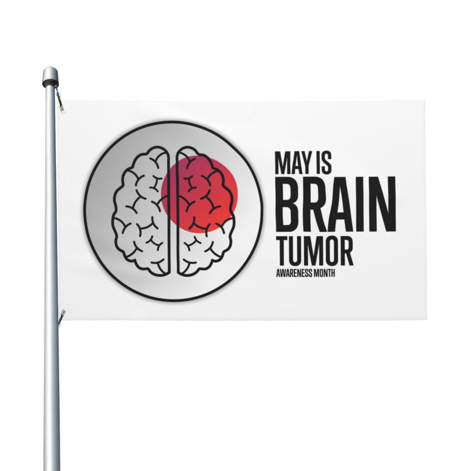 Brain Tumor Awareness Month Grey Ribbon Flag 3x5 Ft Double-Sided Flag ...