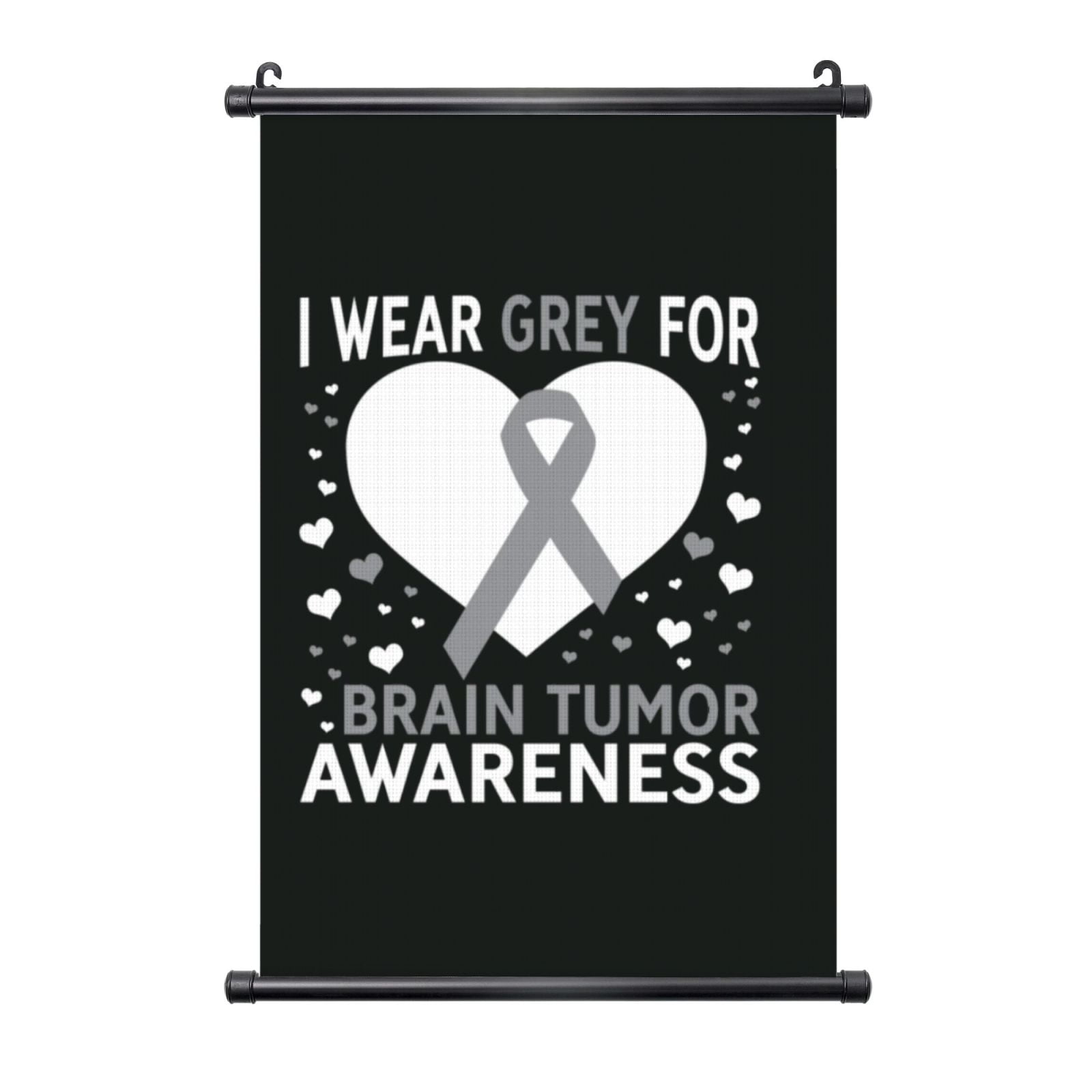 Brain Tumor Awareness Month Grey Ribbon Poster Wall Art Banner Backdrop ...